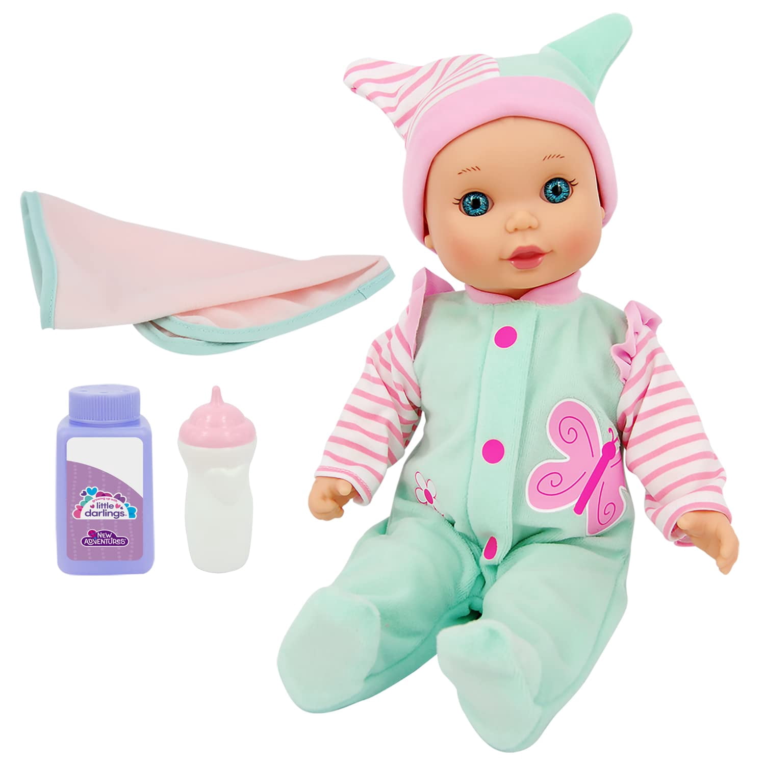 Little Darlings: 12" My First Baby - Green Pink Butterfly, Baby Doll ...