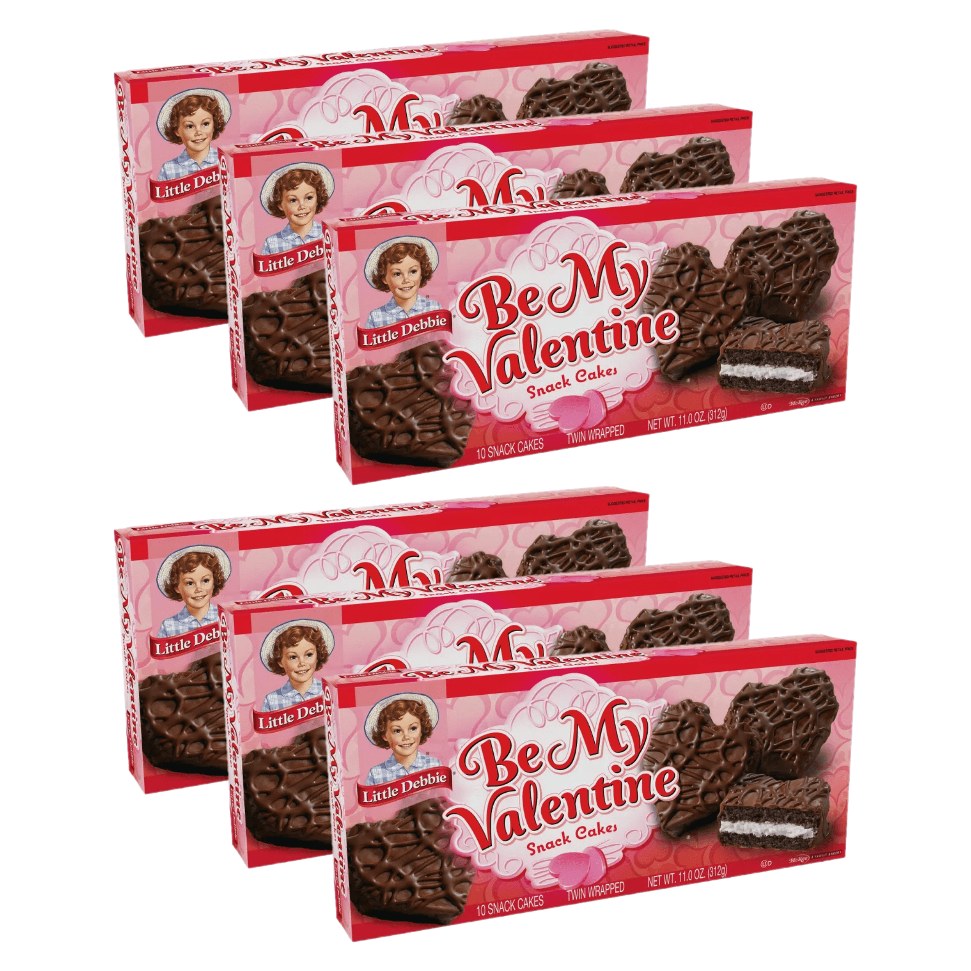 Little Debbie Heart-Shaped Be My Valentine Chocolate Snack Cakes, 6 ...