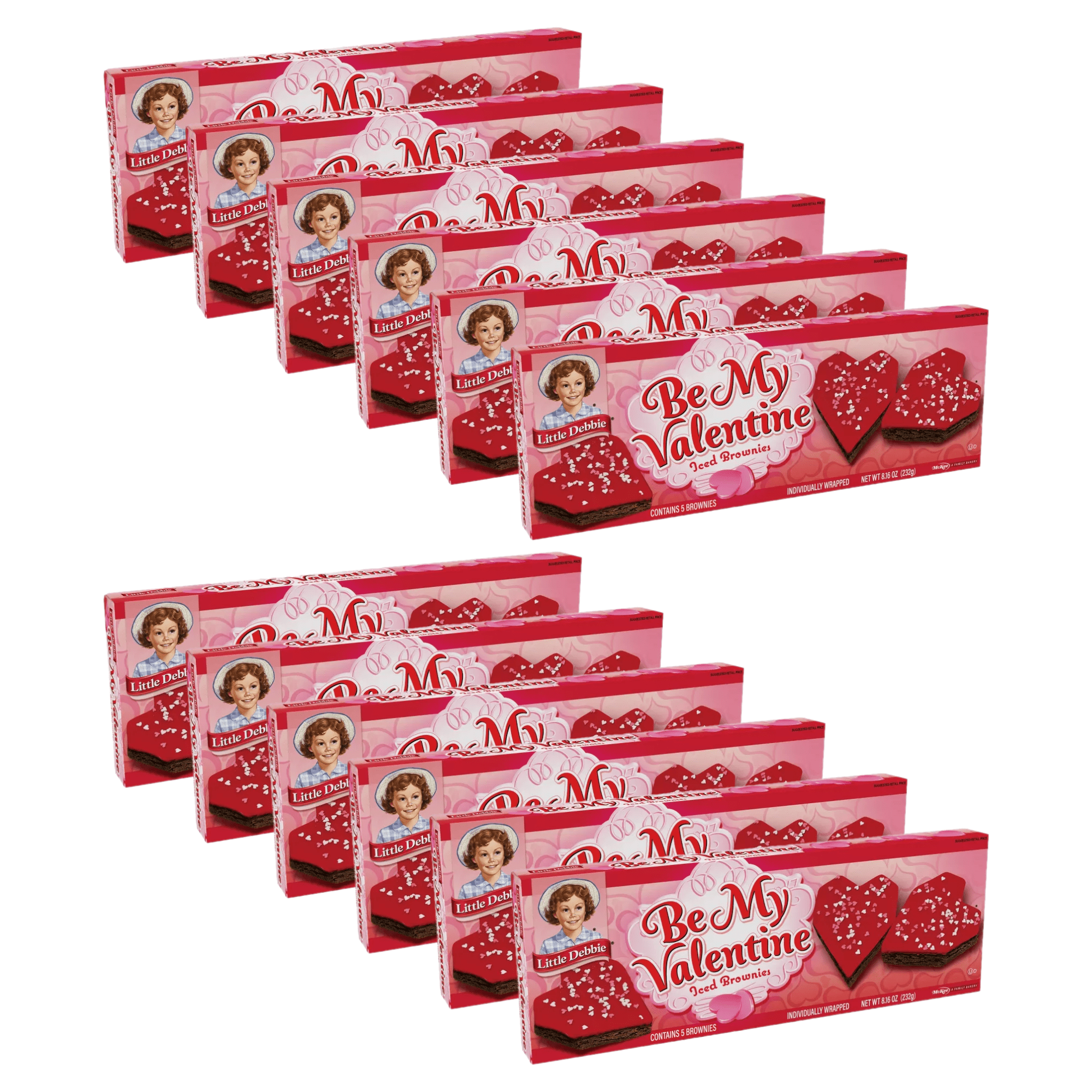 Little Debbie Valentine's Day Snack Brownies, Iced Chocolate, 12 Boxes ...