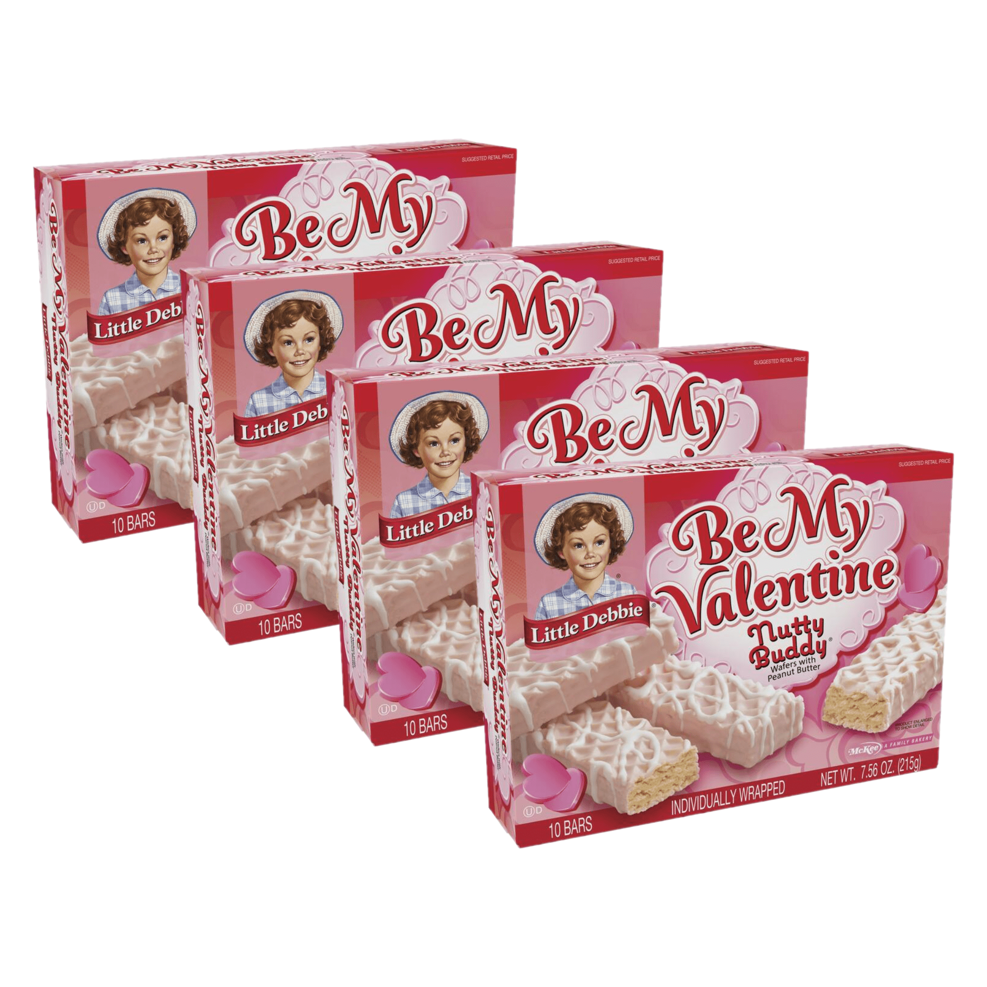 Little Debbie Be My Valentine Nutty Buddy Peanut Butter Wafers, 4 Boxes ...