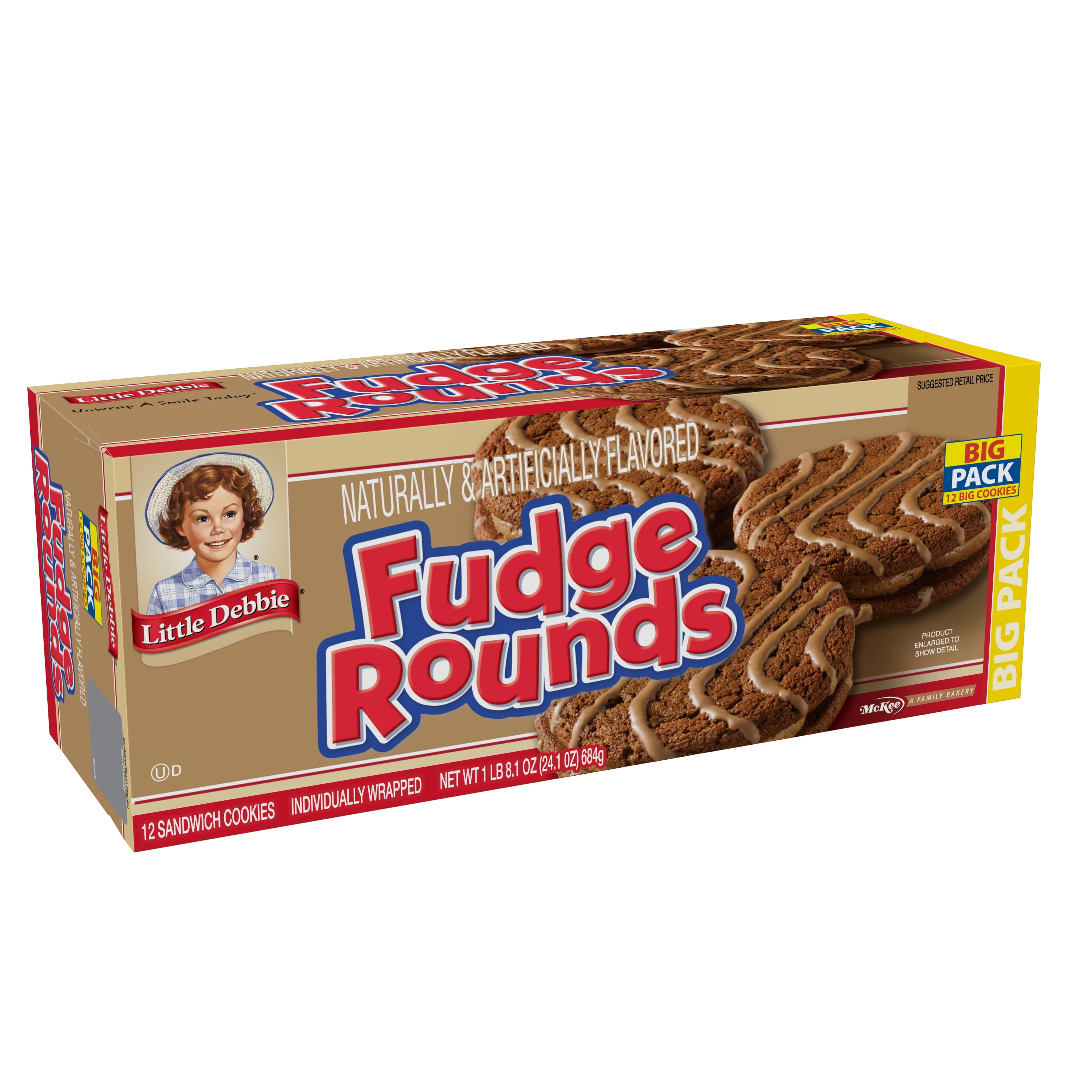 Little Debbie Big Fudge Rounds 24.1 oz 12 count (Pack of 4) - Walmart.com