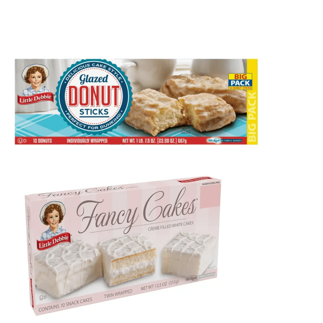 Little Debbie Big Pack Donut Sticks & Fancy Cakes Breakfast Bundle, 12 ...