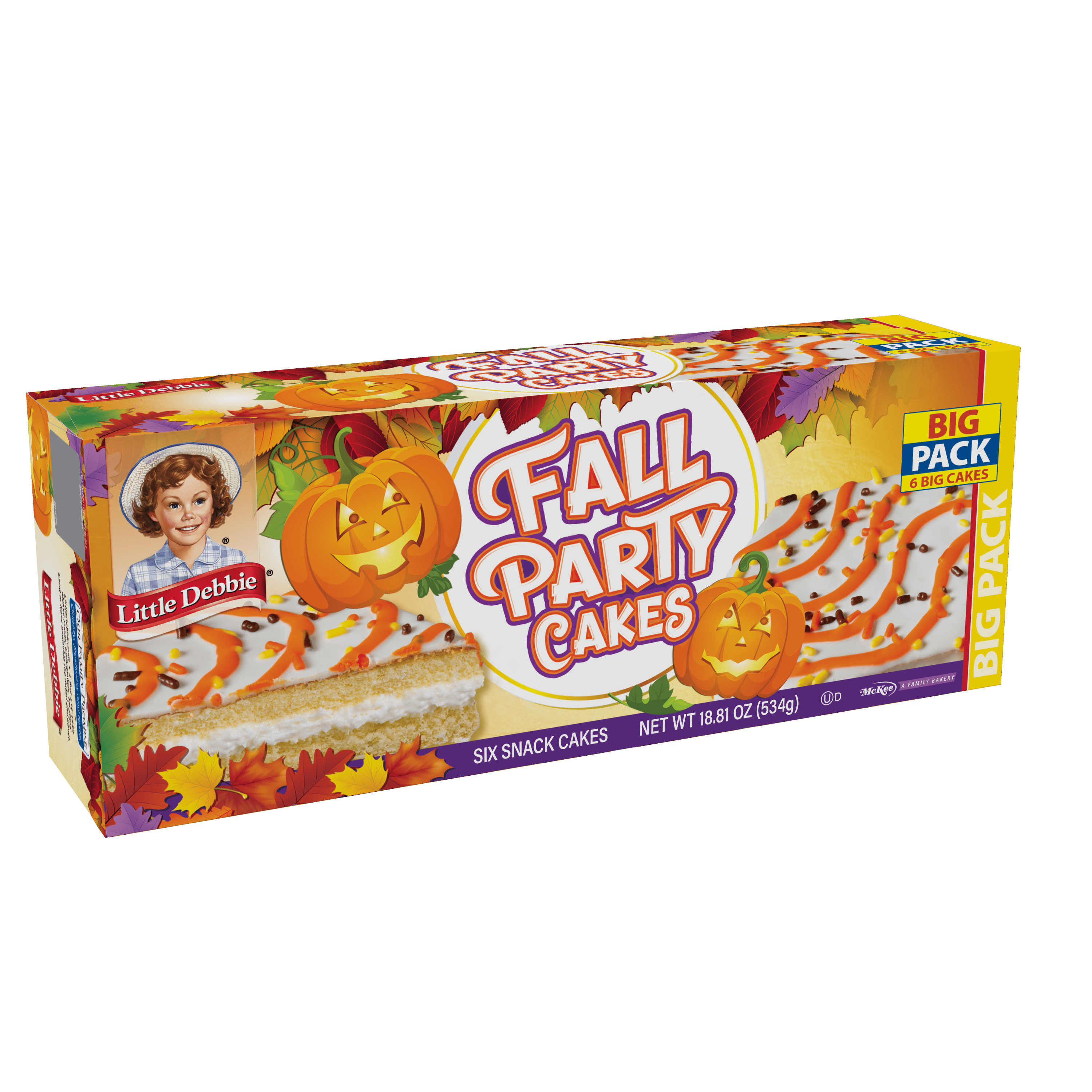 Little Debbie Big Pack Fall Party Cakes, 18.81 oz (6 count) - Walmart.com