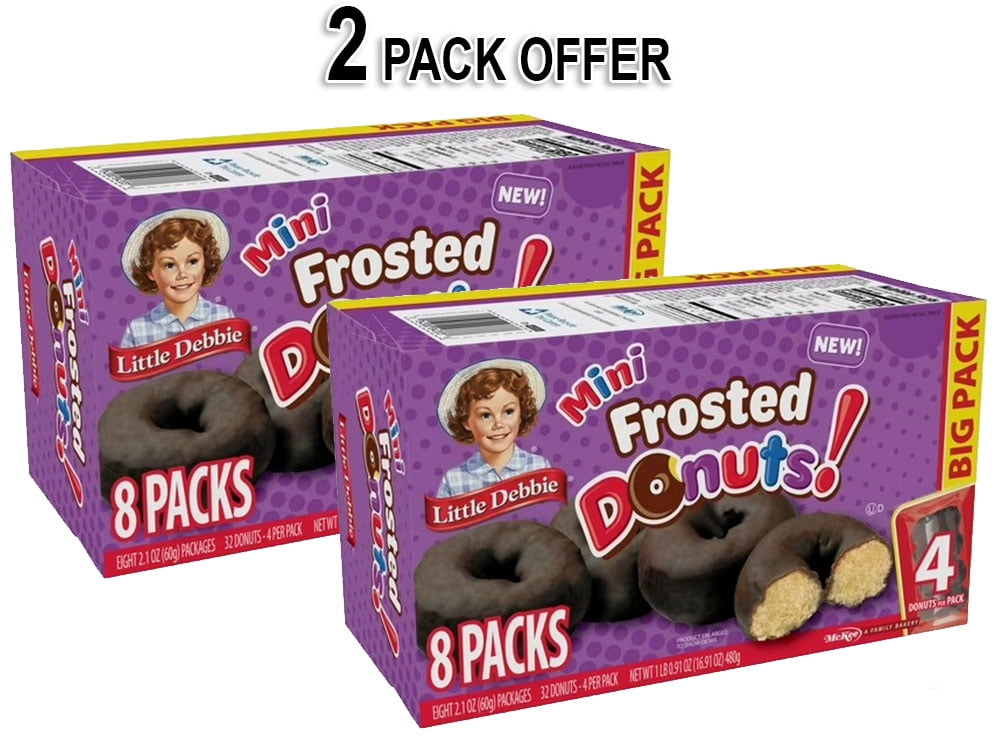 Little Debbie Big Pack Frosted Mini Donuts, 8 Packs 4 each ,16.1 Oz (2 ...