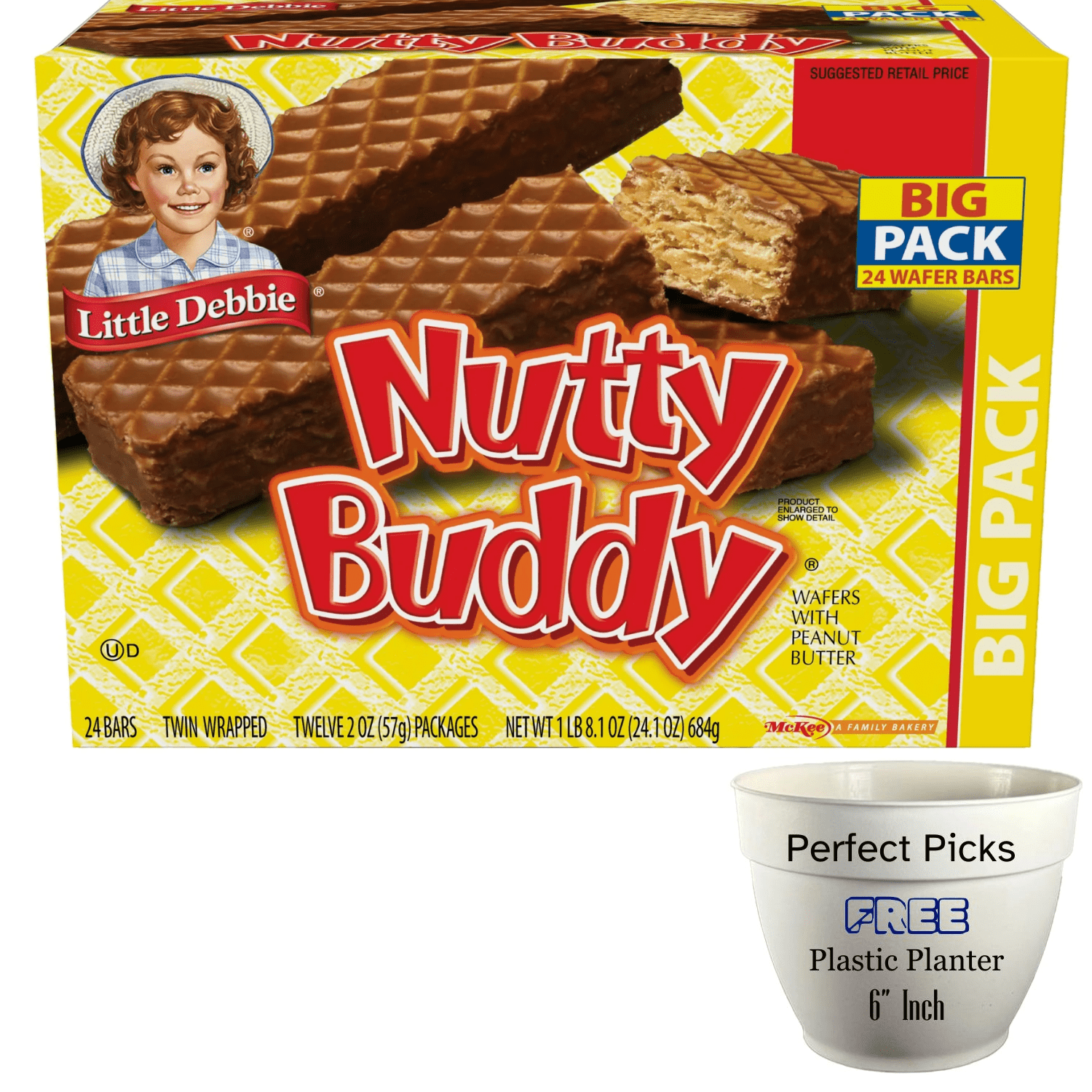 Little Debbie Big Pack Nuddy Buddy Wafer Bars, 24.1 oz (24 count ...