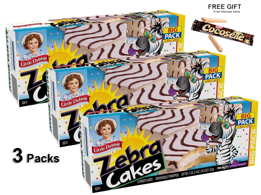 Little Debbie Big Pack Zebra Cakes, 6 Individually Wrapped Cakes, 18.4 ...