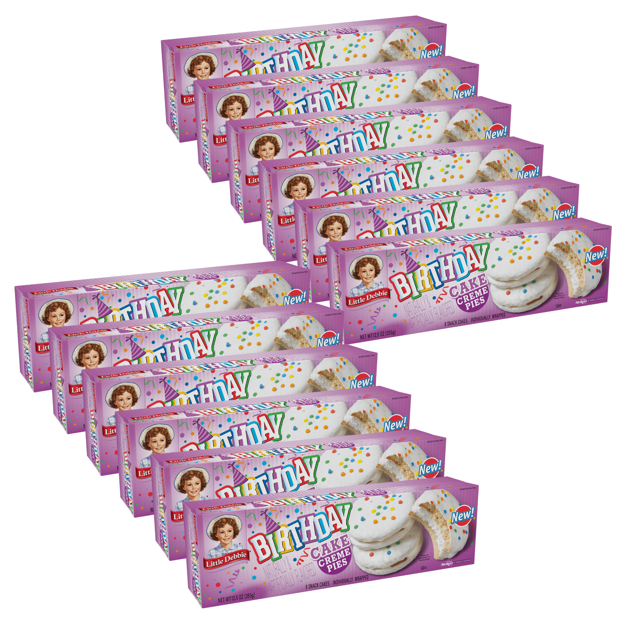 Little Debbie Birthday Cake Creme Pies, 12 Boxes, 96 Individually ...