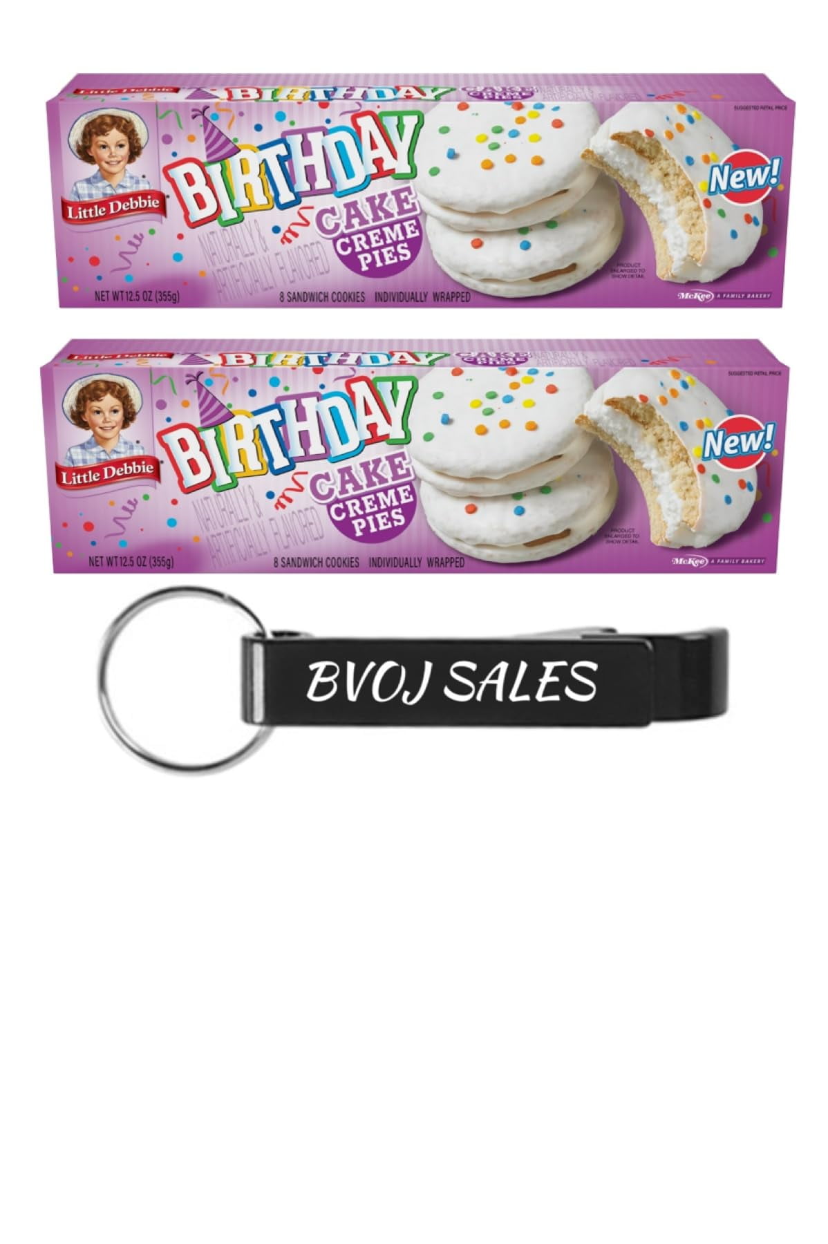 Little Debbie Birthday Cake Creme Pies 2 Pack 12.5Oz 8 Count Ea And 1 ...