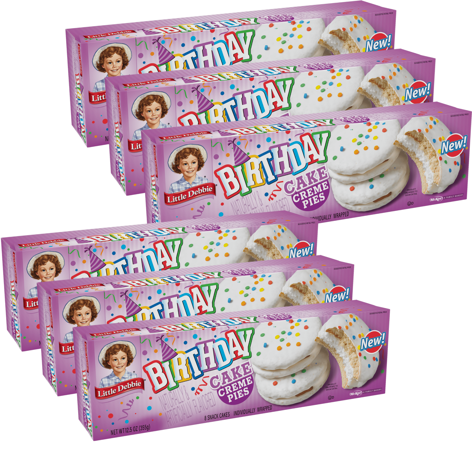 Little Debbie Birthday Cake Creme Pies, 6 Boxes, 48 Individually ...