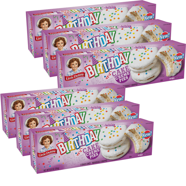 Little Debbie Birthday Cake Creme Pies, 6 Boxes, 48 Individually ...