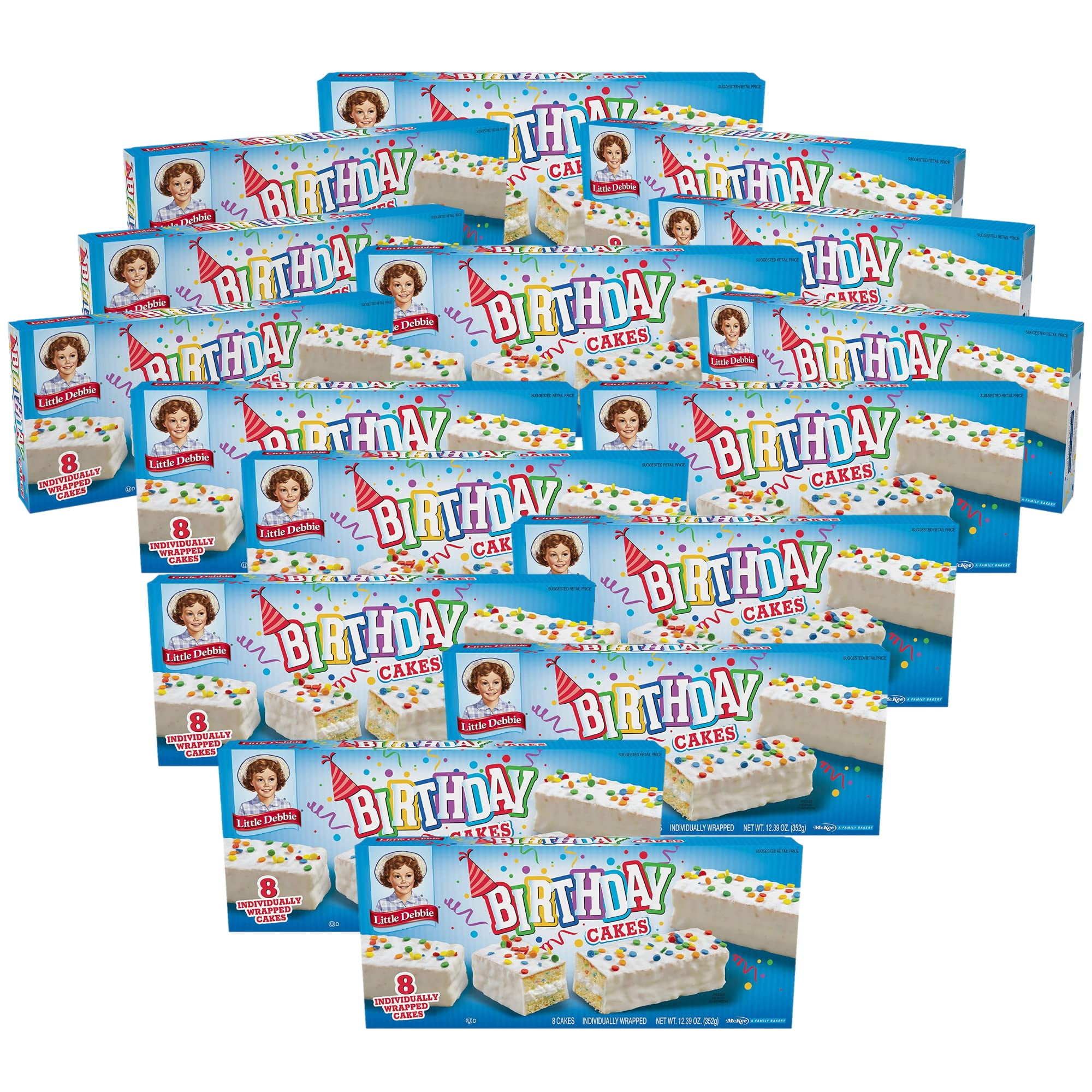 Little Debbie Birthday Cakes, 16 Boxes of 128 Individually Wrapped ...