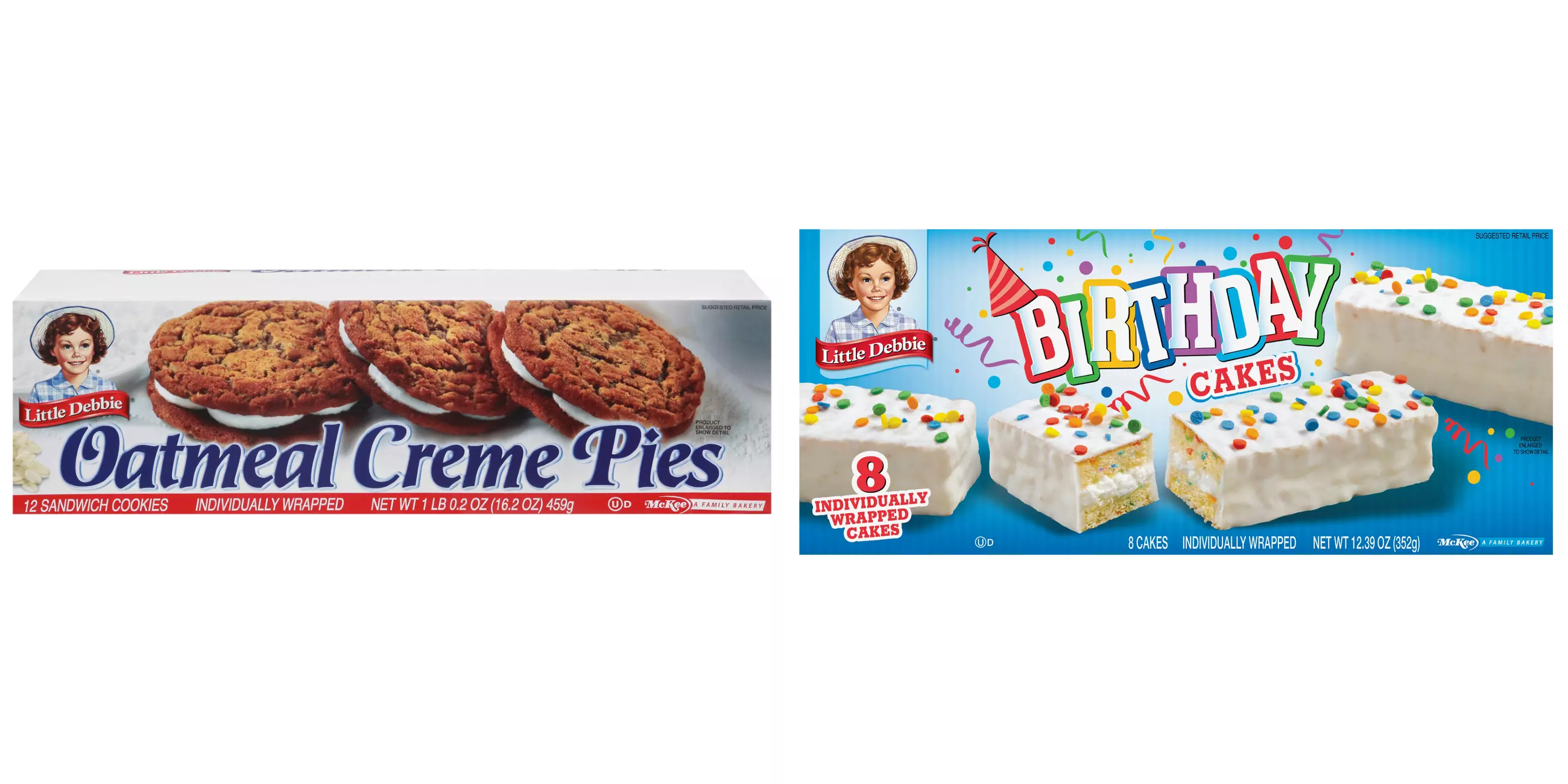 Little Debbie Birthday Cakes, 8 ct&Little Debbie Oatmeal Creme Pies ...