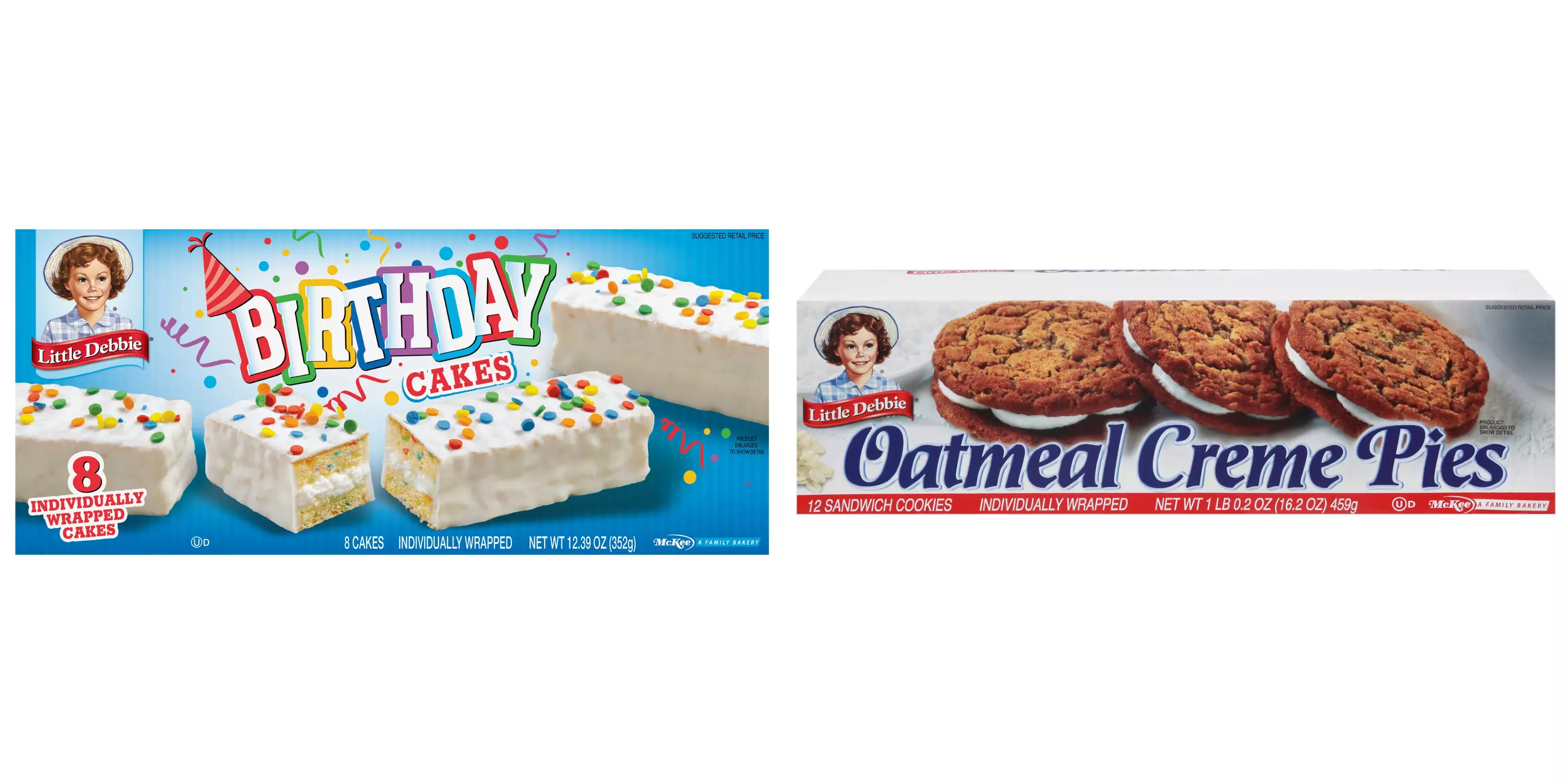 Little Debbie Birthday Cakes, 8 ct&Little Debbie Oatmeal Creme Pies ...