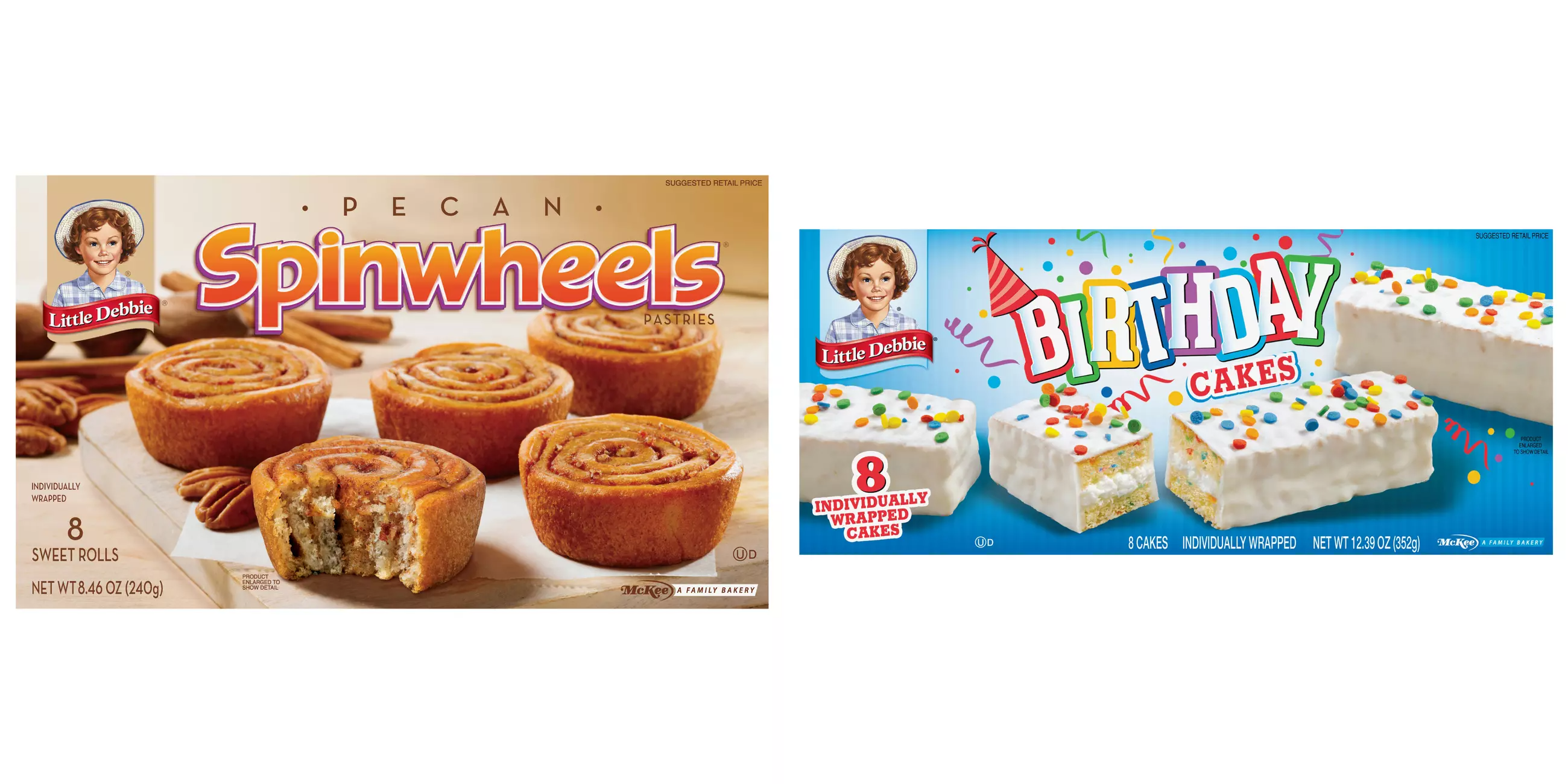 Little Debbie Pecan Spinwheels, 8 ct&Little Debbie Birthday Cakes, 8 ct ...