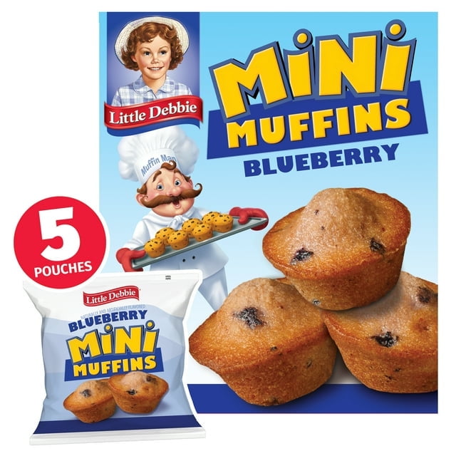 Little Debbie Blueberry Mini Muffins 8.44 oz 5 count (Pack of 6 ...