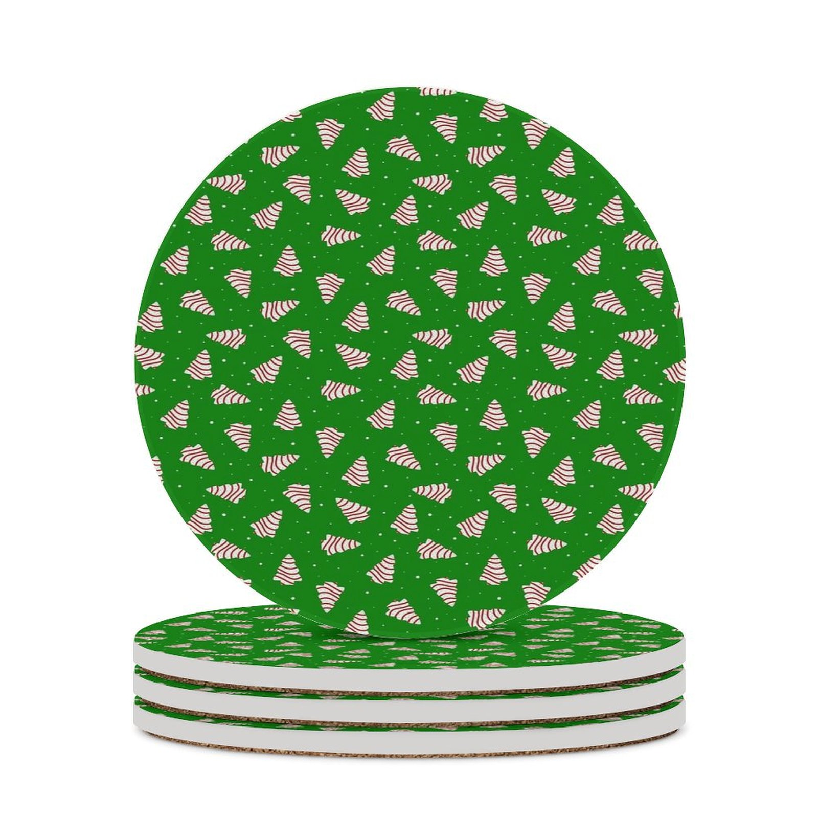 Little Debbie Cake Christmas Tree Snack Cake Ceramic Coasters Absorbent ...