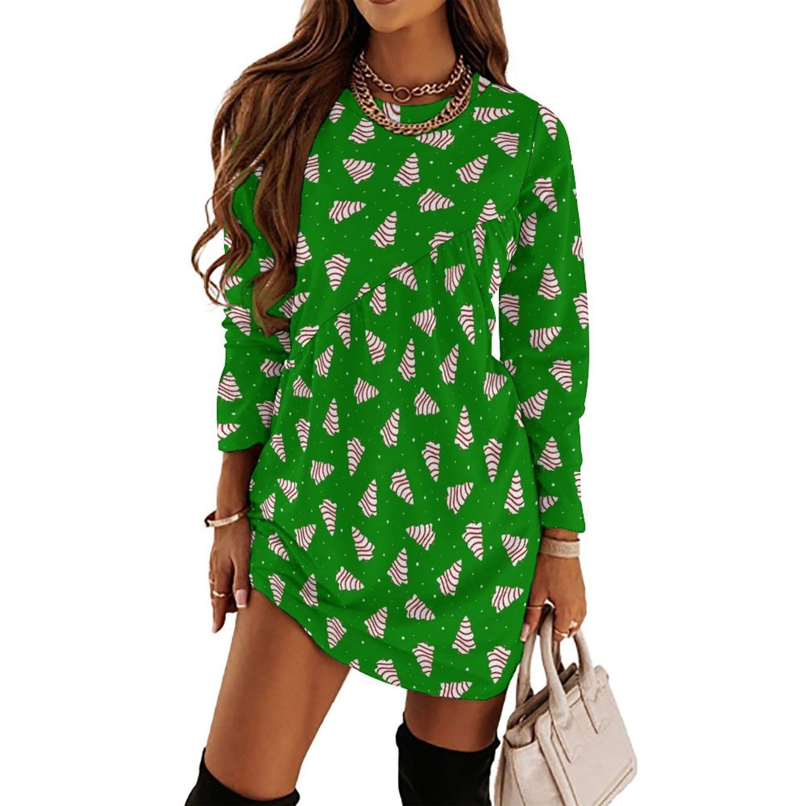 Little Debbie Cake Christmas Tree Snack Cake Loose Dress Evening Dress ...