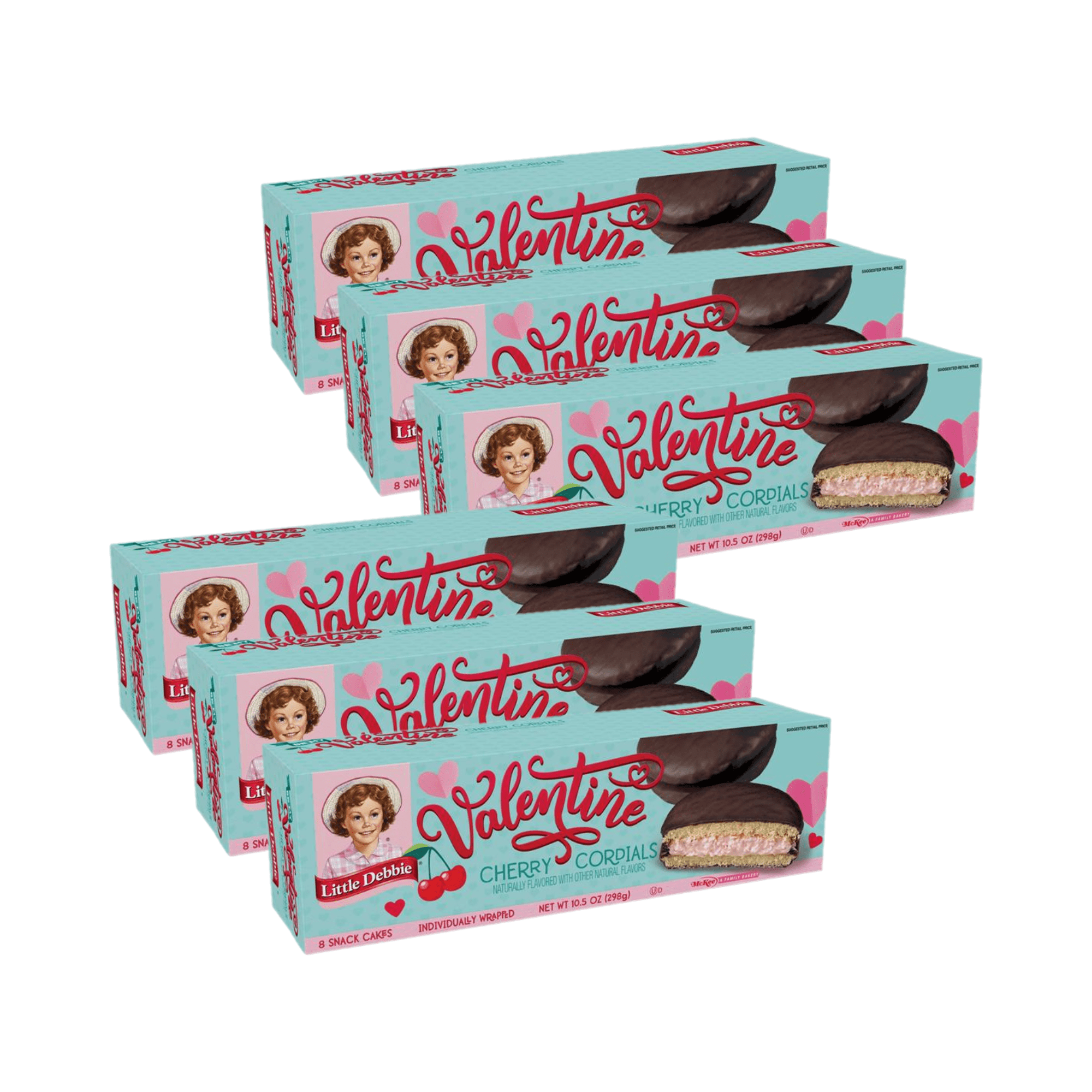 Little Debbie Cherry Cordials with Chocolate Cream, 6 Boxes of 48 ...