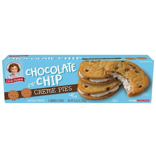 Little Debbie Chocolate Chip Creme Pies, 8 Individually Wrapped ...
