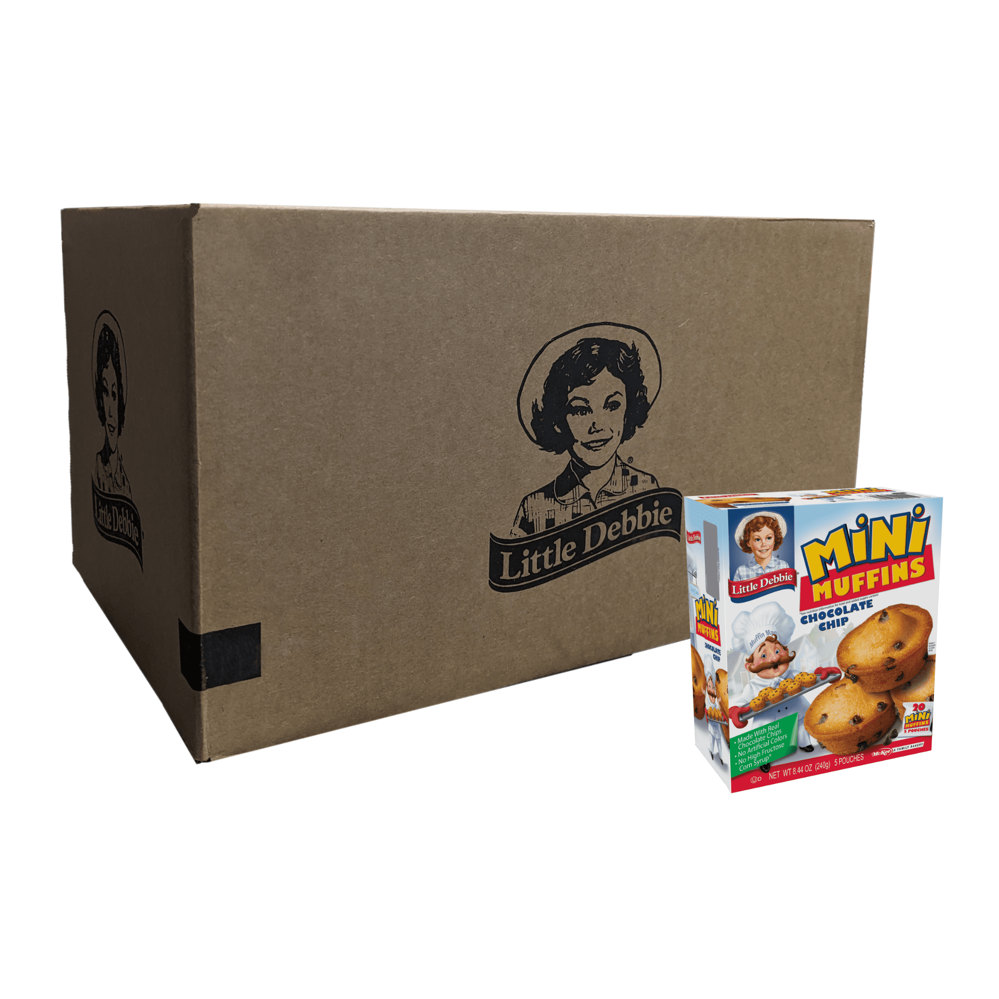 Little Debbie Chocolate Chip Mini Muffins, 12 Boxes of Bite-Sized ...