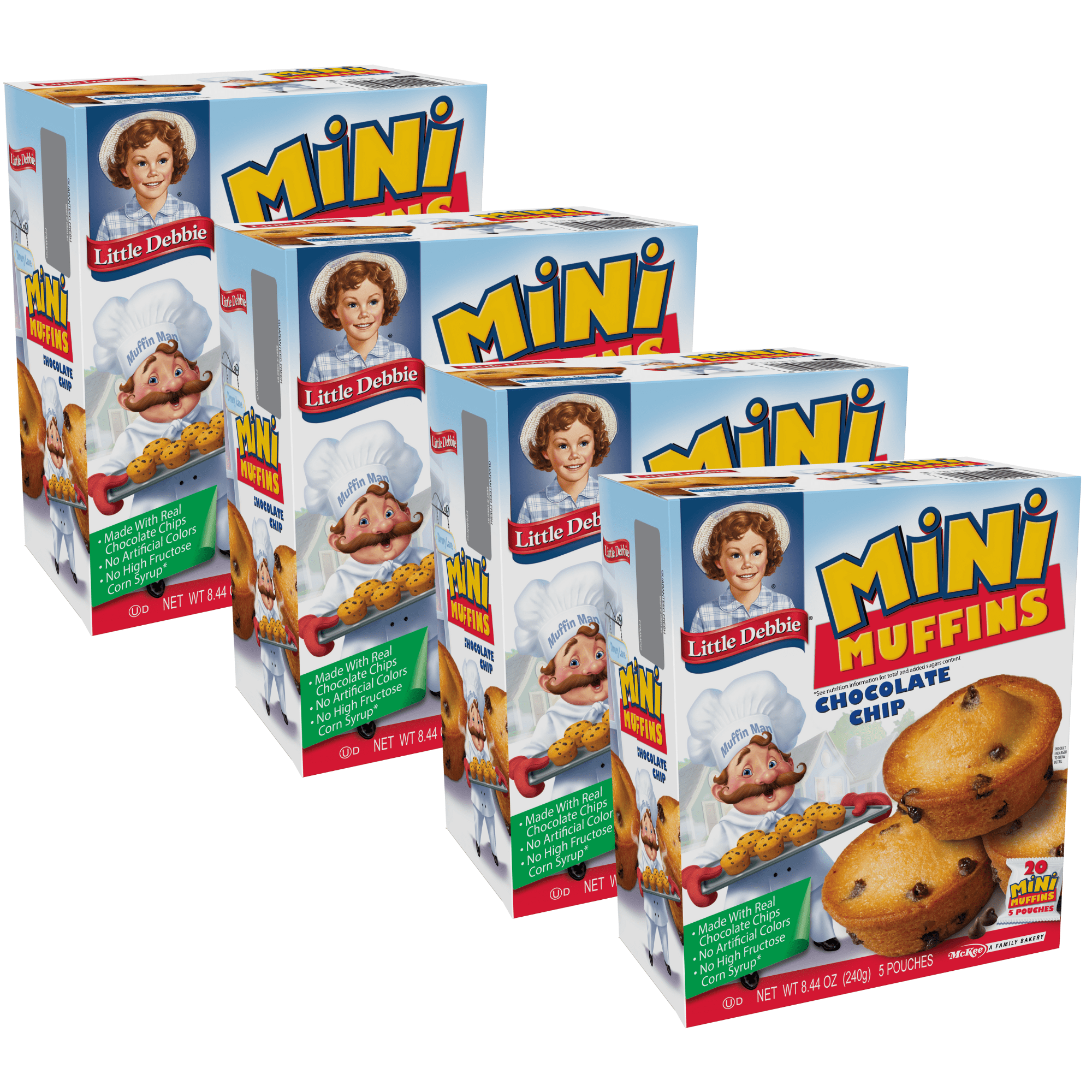 Little Debbie Chocolate Chip Mini Muffins, 4 Boxes of Bite-Sized ...