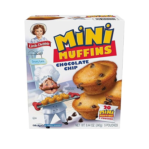 Little Debbie Chocolate Chip Mini Muffins, 5 Pouches, 8.44 OZ (Pack of ...