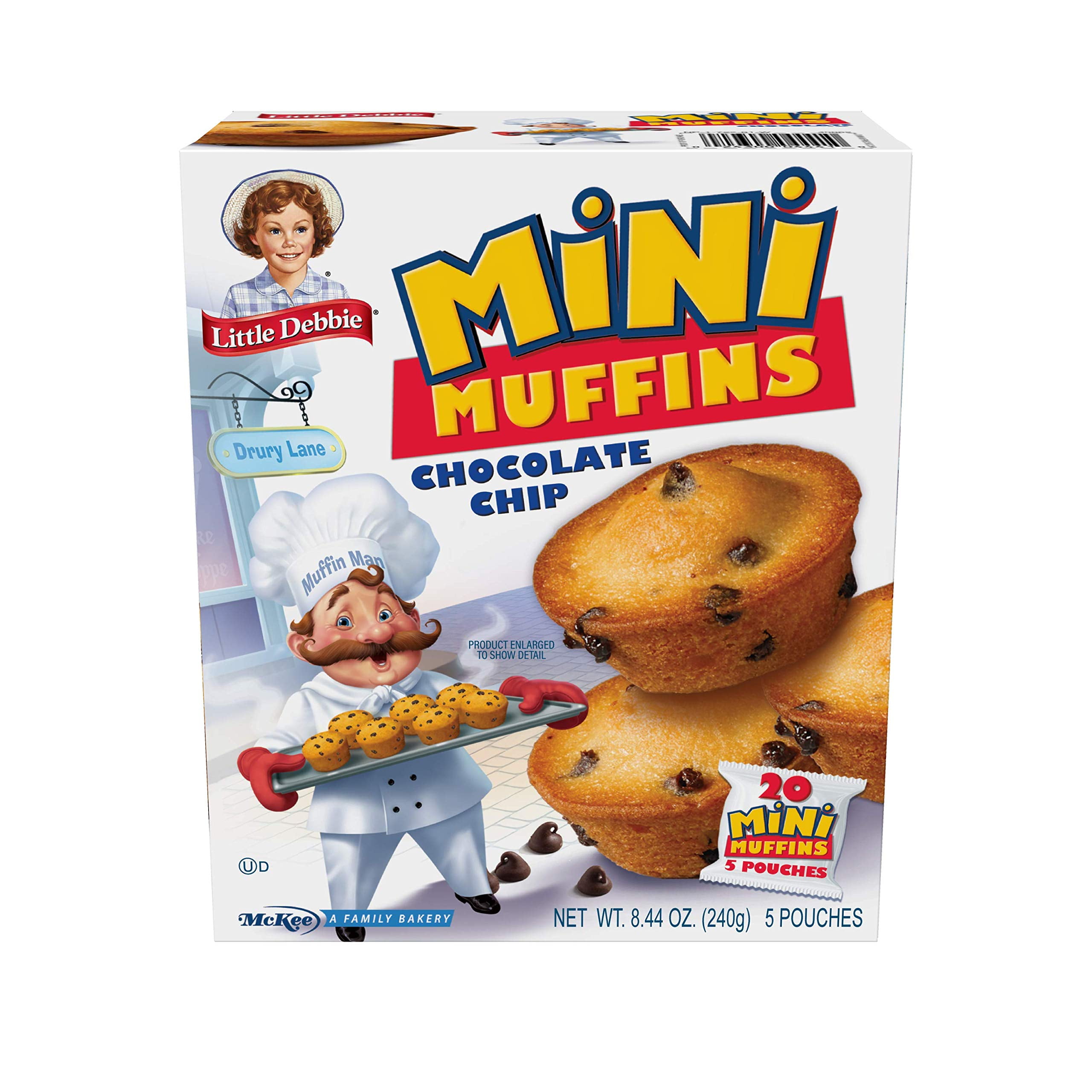 Little Debbie Chocolate Chip Mini Muffins, 5 Pouches, 8.44 OZ Box ...