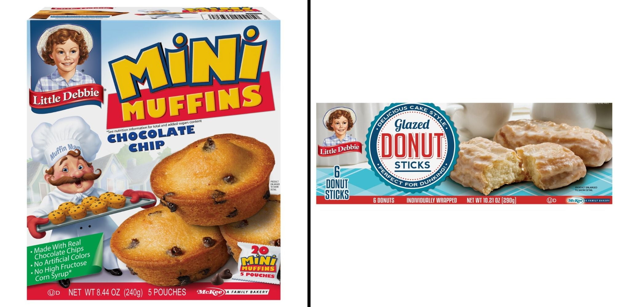Little Debbie Chocolate Chip Mini Muffins 5 ct & Little Debbie Glazed ...