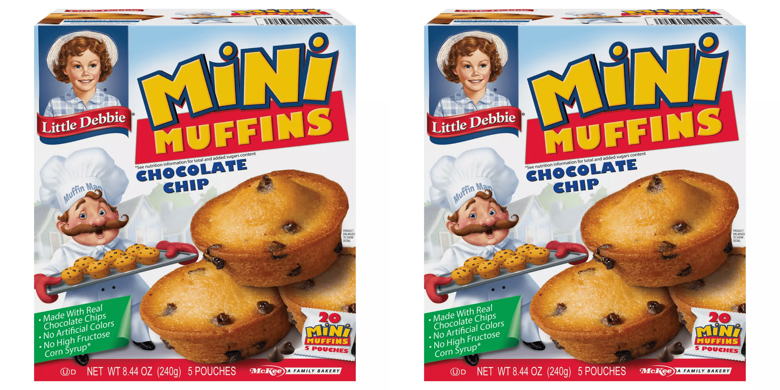 Little Debbie Chocolate Chip Mini Muffins, 5 ct pack of 2 - Walmart.com