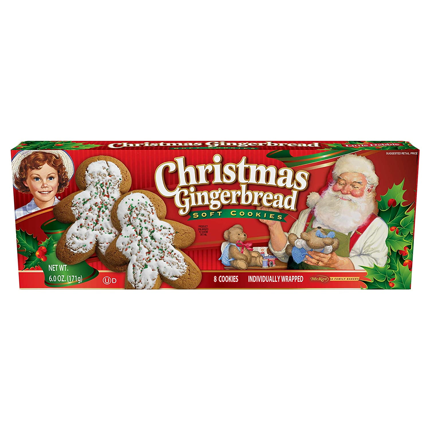 Little Debbie Christmas Soft Baked Gingerbread Cookies Snacks, 6 Oz (3 ...