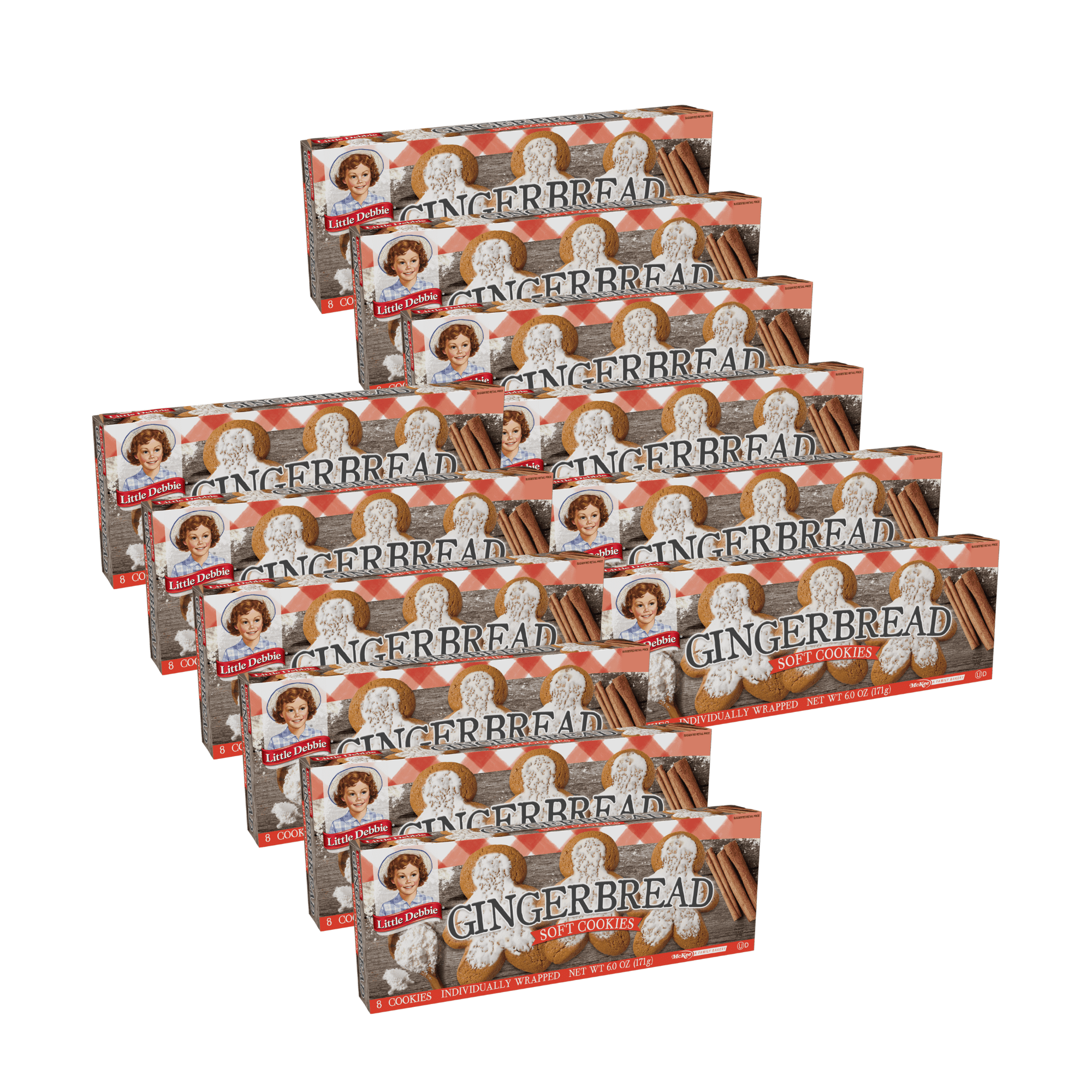 Little Debbie Christmas Gingerbread Soft Cookies, 12 Boxes, 96 ...