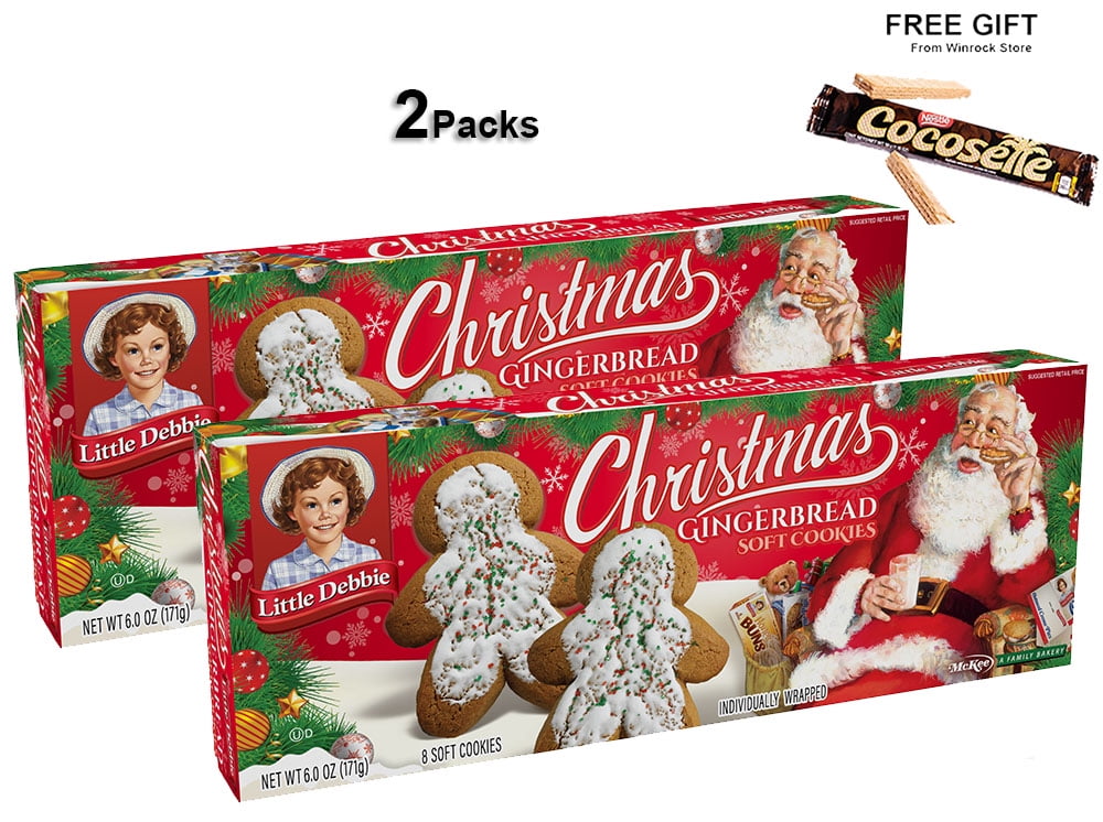 Little Debbie Christmas Gingerbread Soft Cookies, 6 oz. 8 count, (2 ...