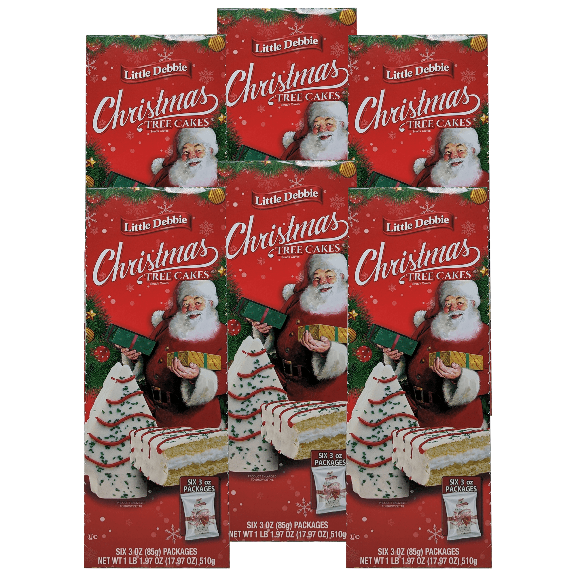 Little Debbie Christmas Tree Cakes, Large 3 Oz Individually Wrapped ...