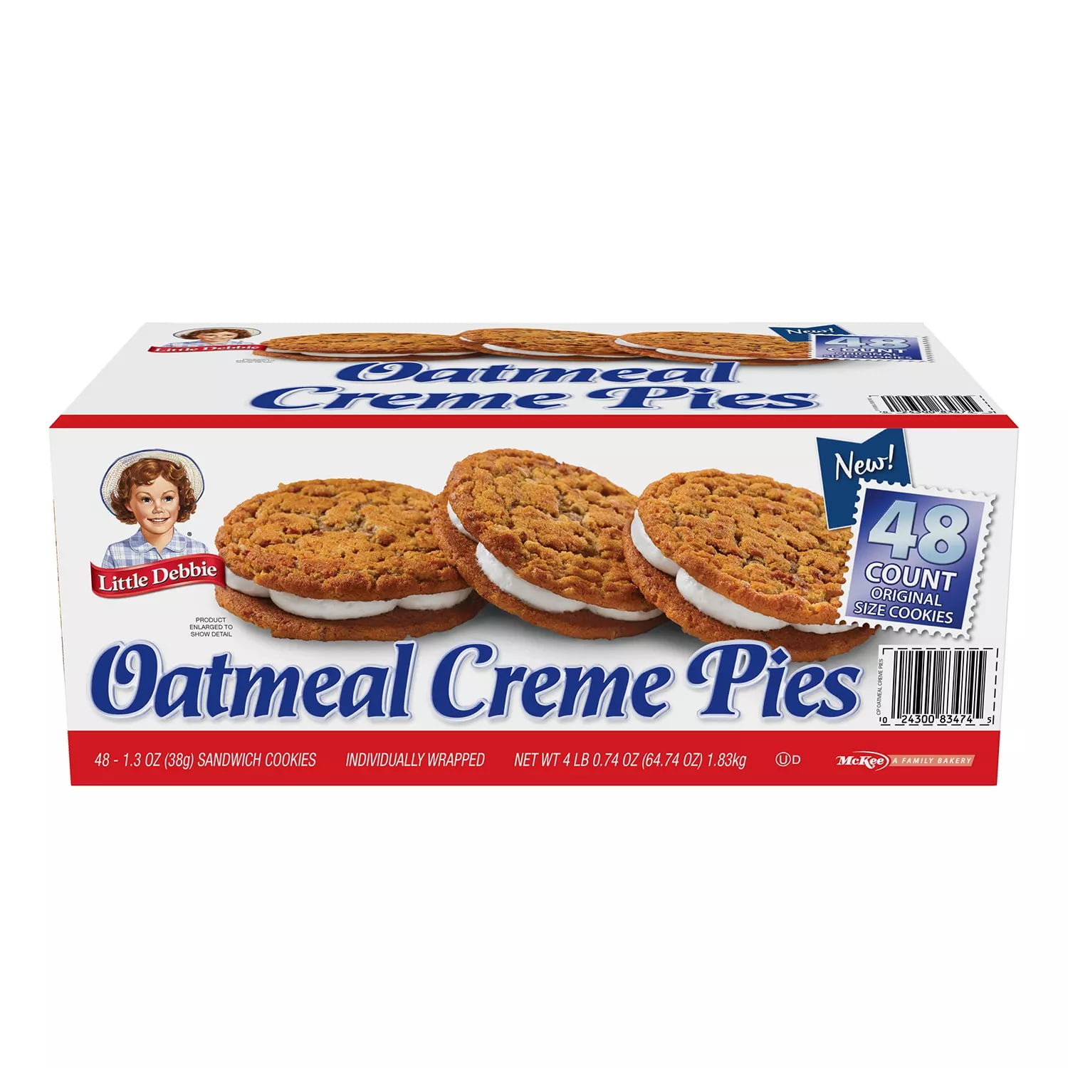 Little Debbie Oatmeal Creme Pies, 1.3 oz, 48 Pack, Individually Wrapped ...