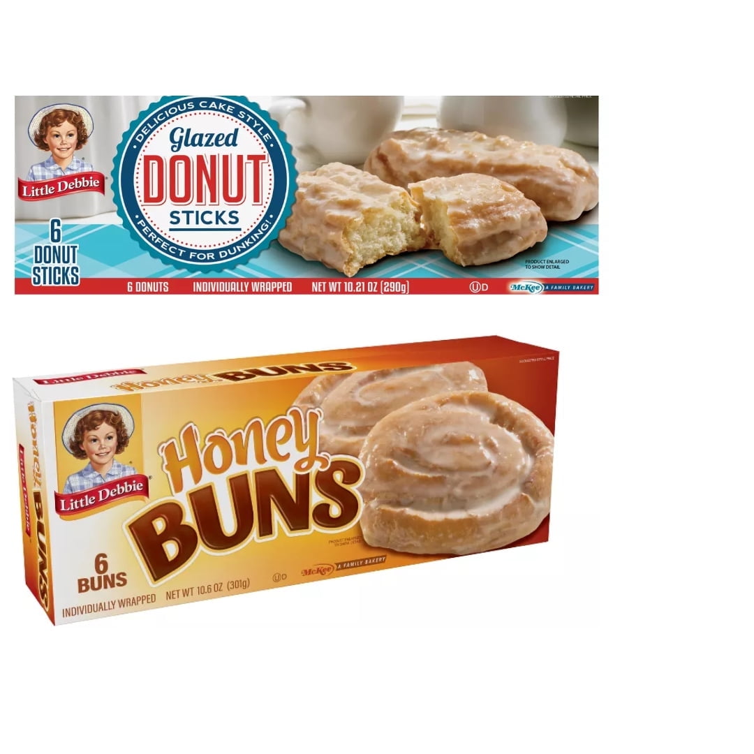 Little Debbie combo pack featuring Glazed Donut Sticks and Honey Buns ...