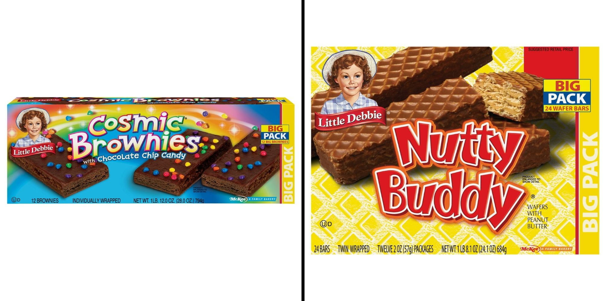 Little Debbie Cosmic Brownies 12 ct & Little Debbie Nutty Buddy 24 ct ...