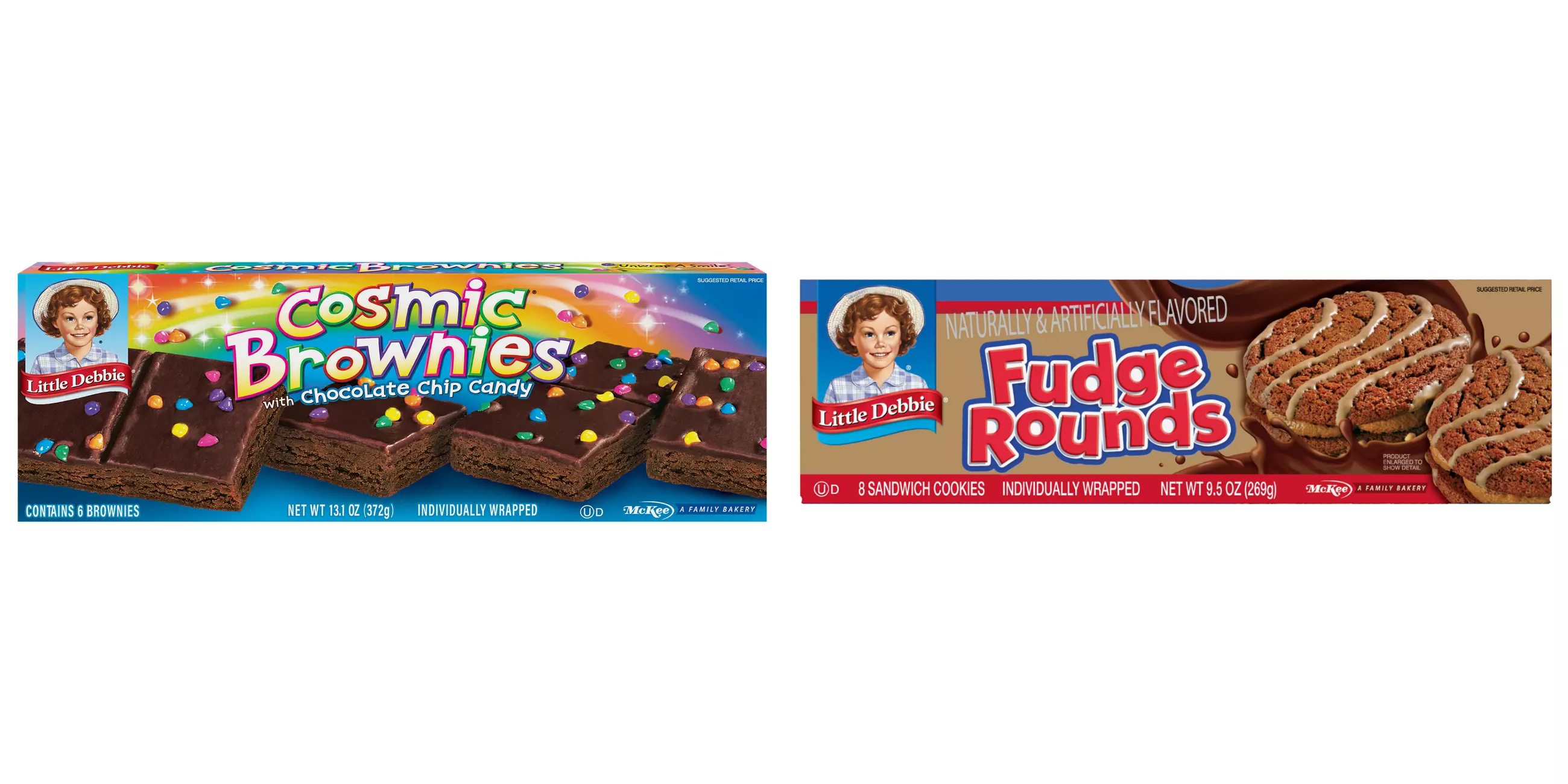 Little Debbie Cosmic Brownies, 6 ct&Little Debbie Fudge Rounds Sandwich ...
