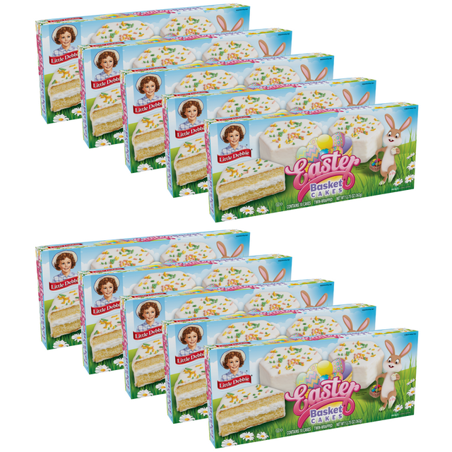 Little Debbie Easter Basket Cakes, 10 Boxes, 100 Vanilla-Flavored Snack ...