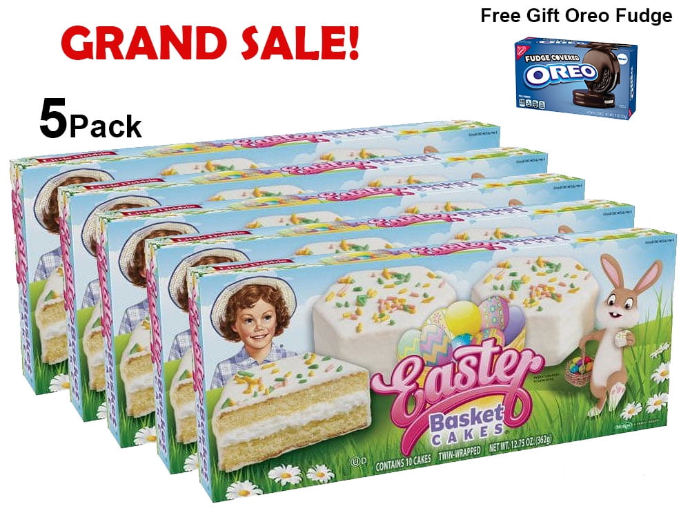 Little Debbie Easter Basket Cakes Vanilla Snack Cakes, 12.75 oz (2 Pack ...