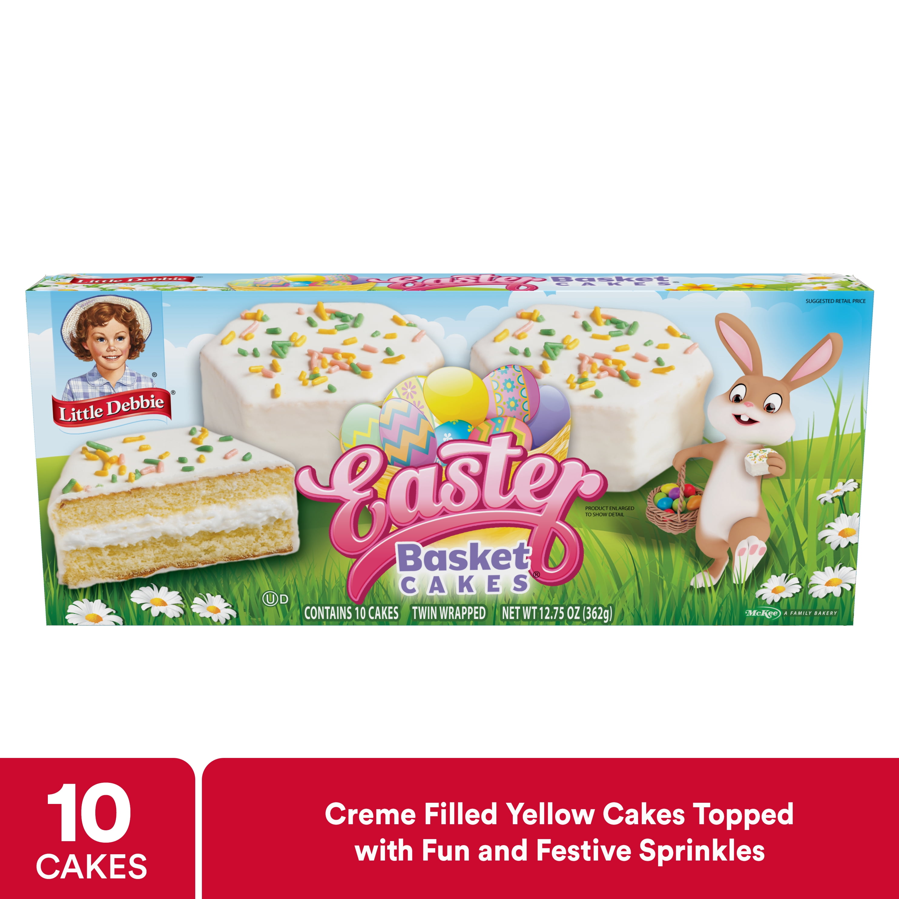 Little Debbie Bakery Easter Basket Vanilla Snack Cakes, Kosher, Ready ...