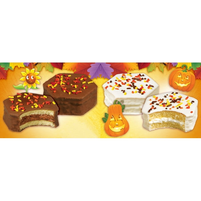 Little Debbie Fall Party Cakes Combo (Chocolate + Vanilla) 2 Boxes (24. ...