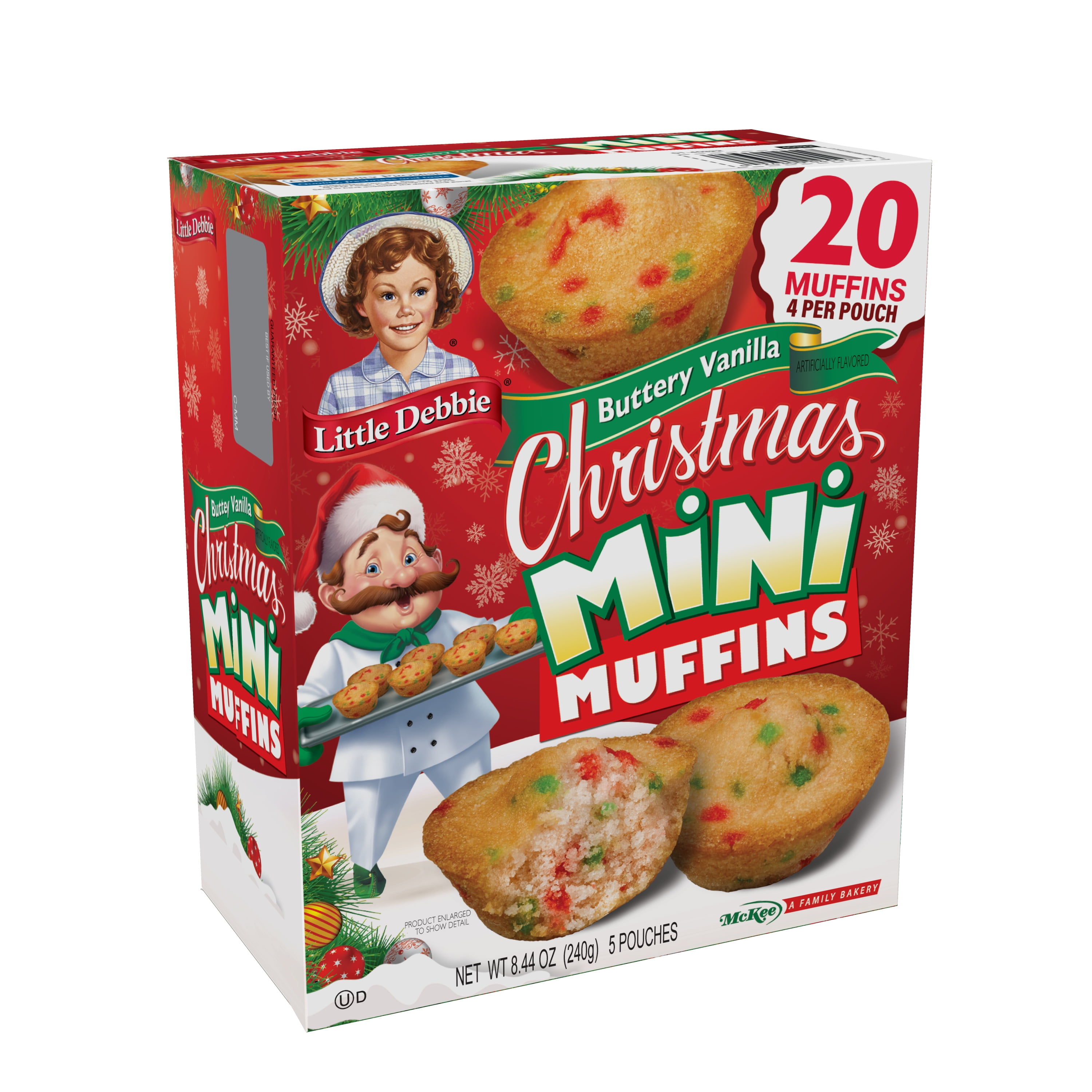 Little Debbie Christmas Buttery Vanilla Mini Muffins, 8.44 oz, 5 Count ...