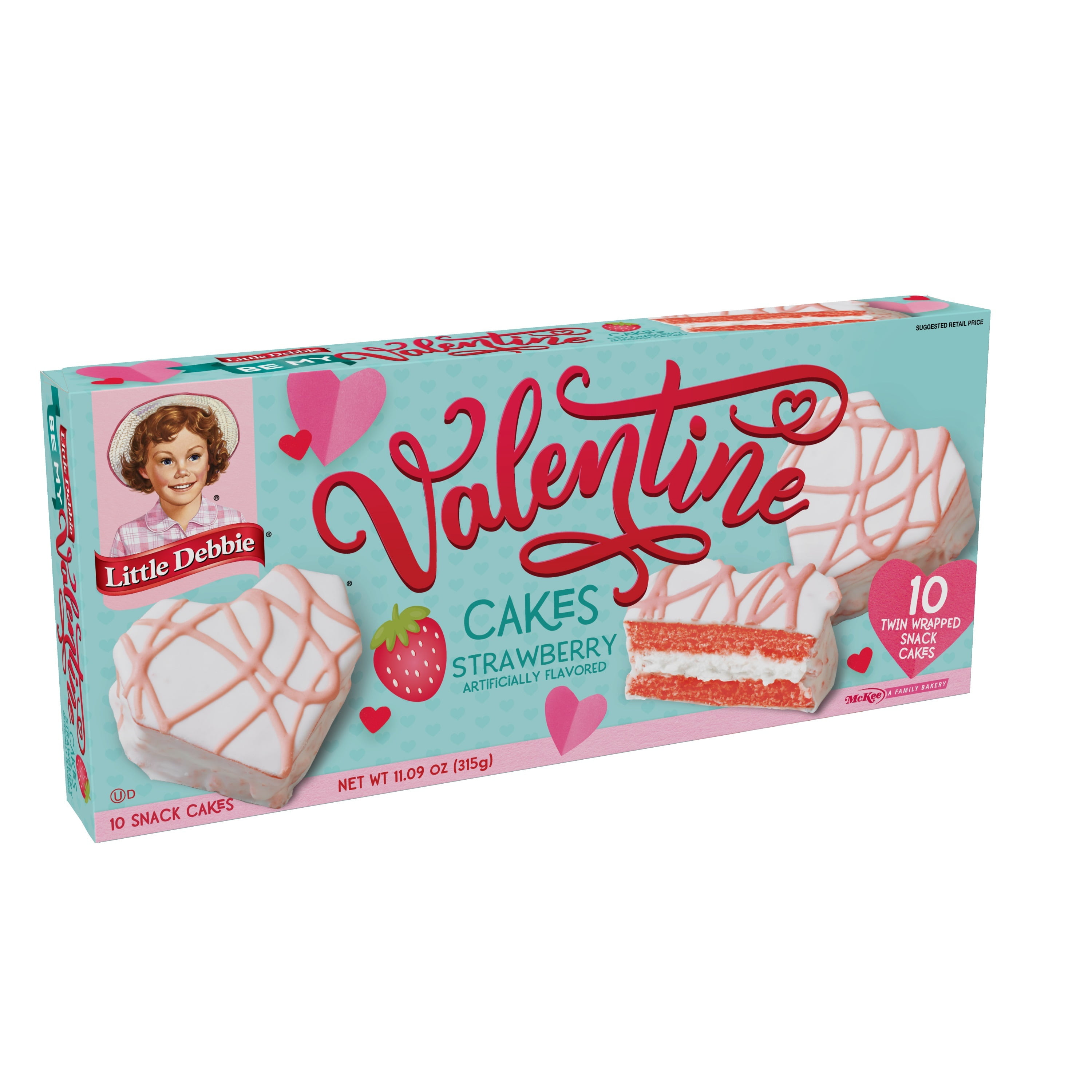 Little Debbie Heart-Shaped Family Pack Strawberry Valentine Cakes ...