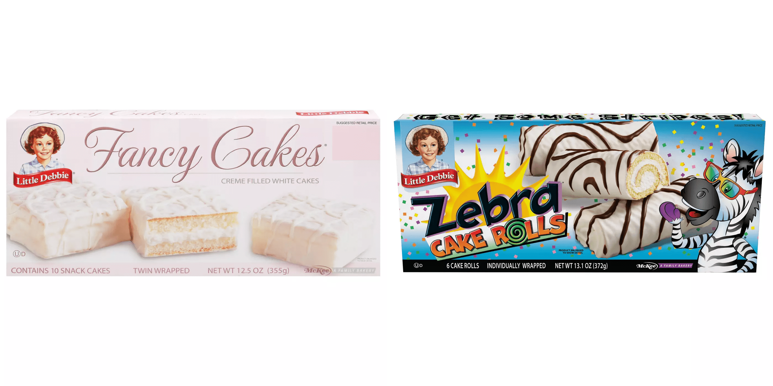 Little Debbie Fancy Cakes, Twin Wrapped, 10 ct&Little Debbie Zebra Cake ...