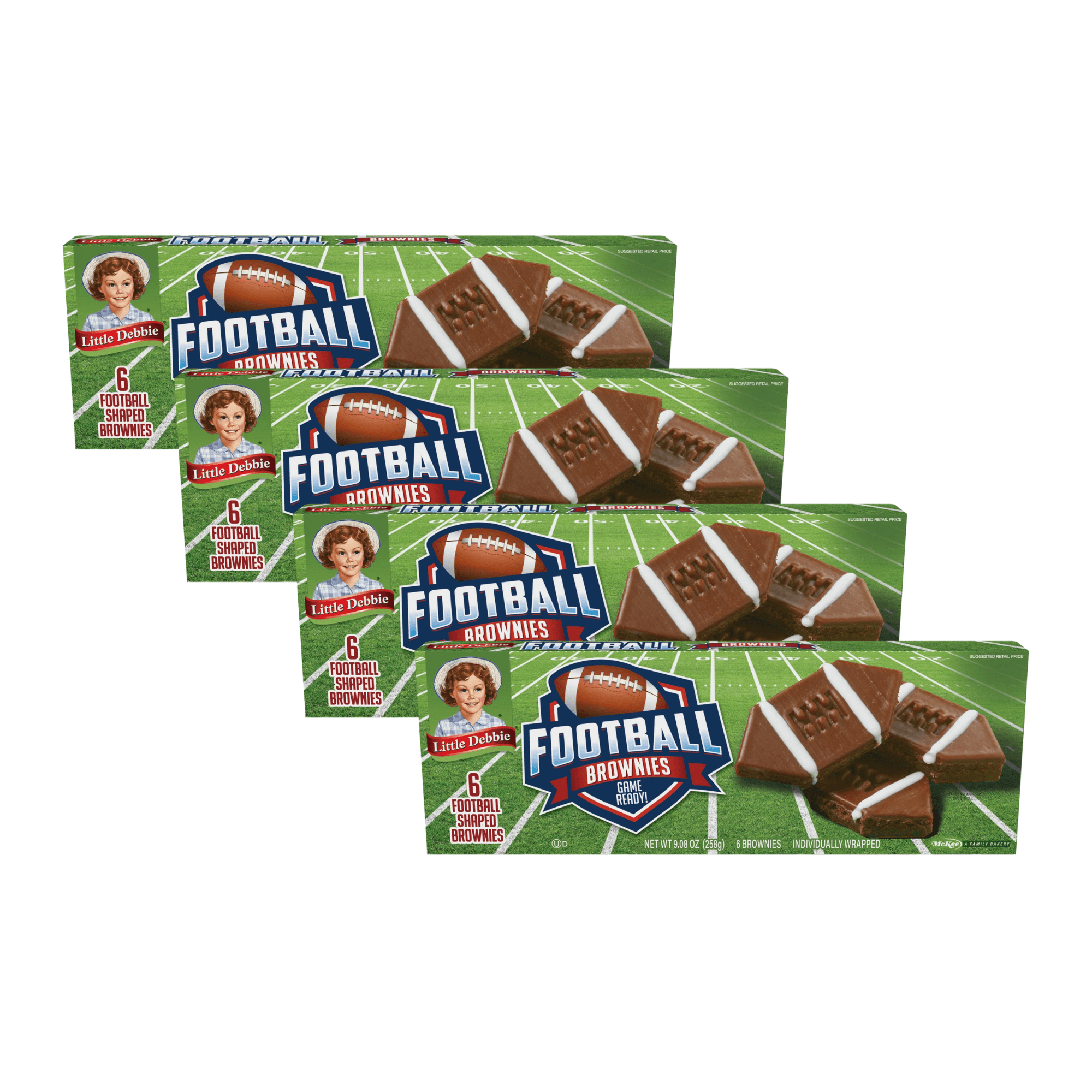 Little Debbie Football Brownies, 4 Boxes, 24 Individually Wrapped ...