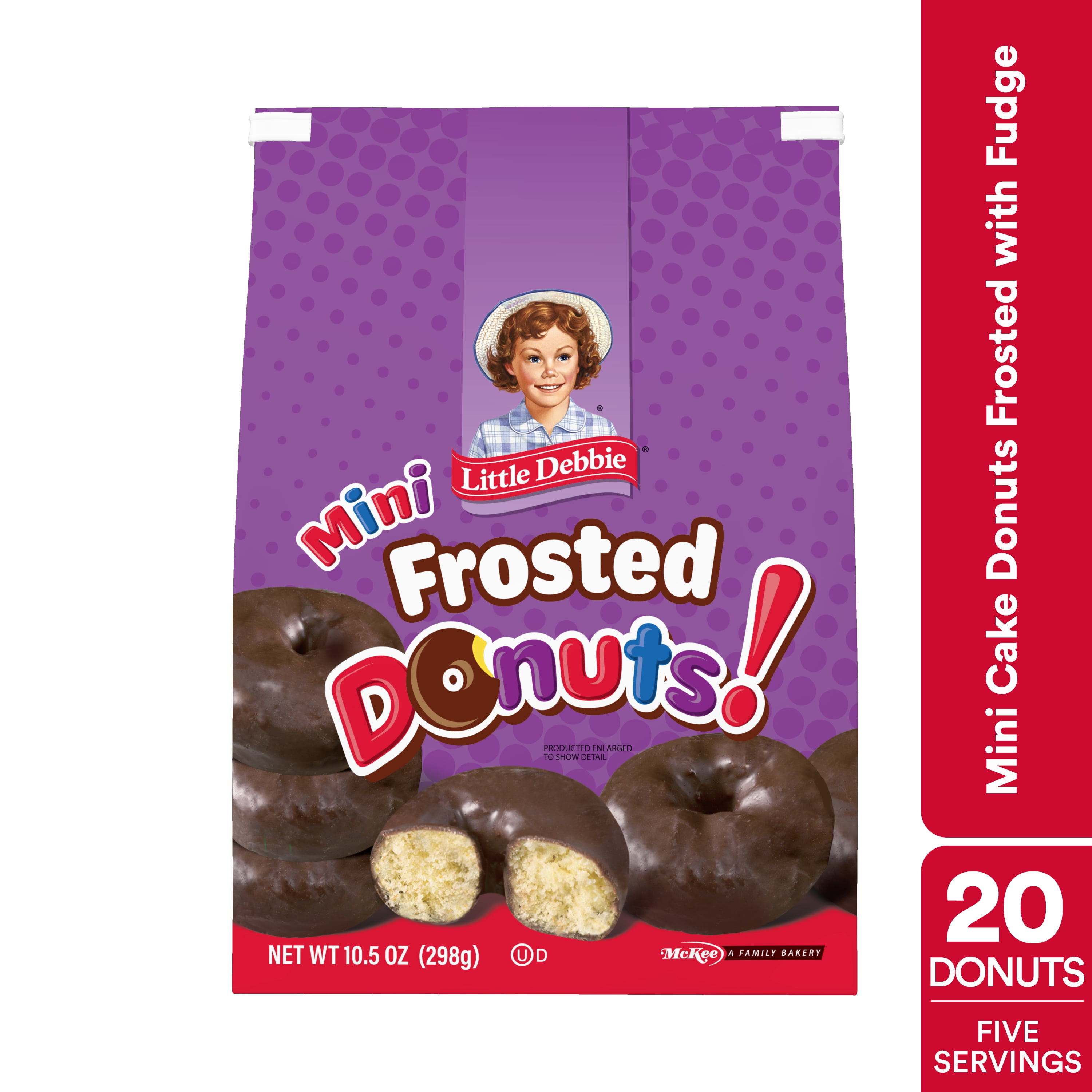 Little Debbie Frosted Mini Donuts, Chocolate Icing, Vanilla Cake, 10.5 ...