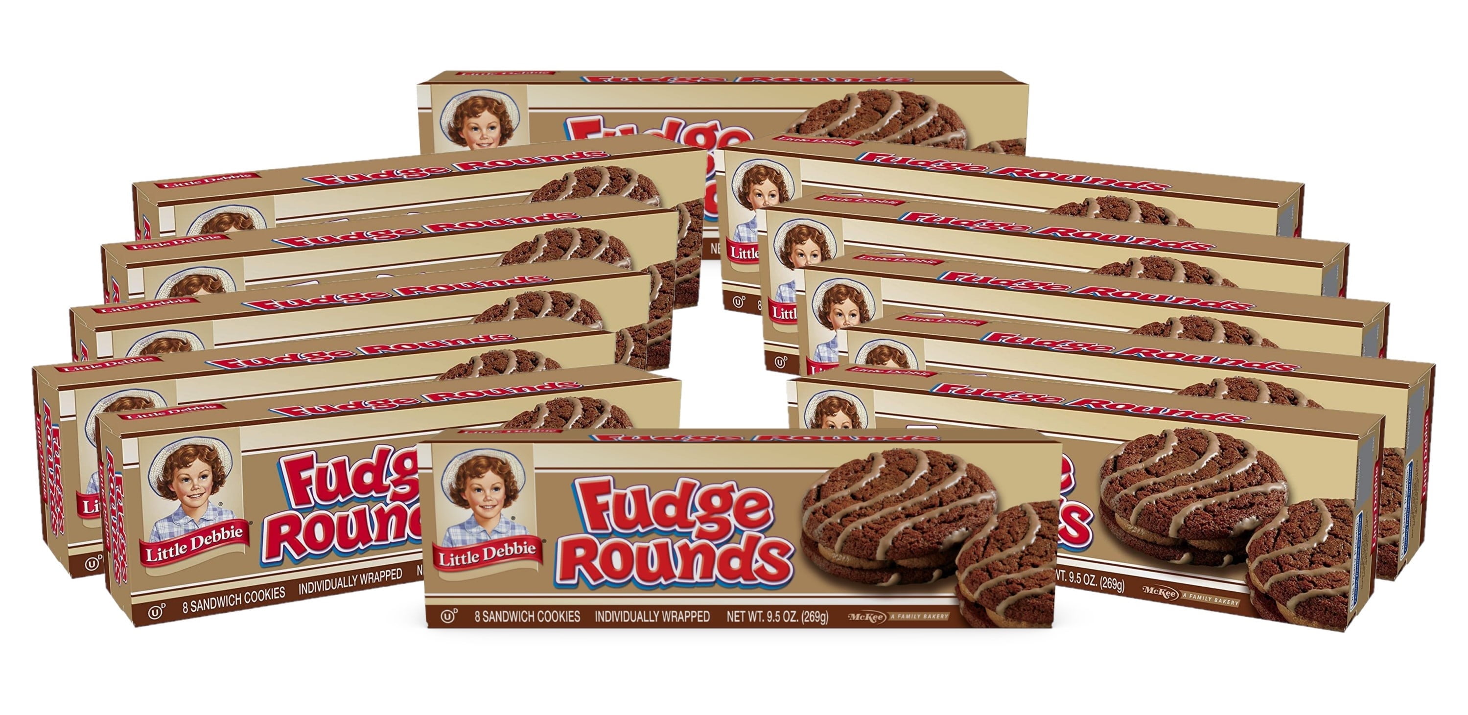 Little Debbie Fudge Rounds, 12 Boxes of 96 Individually Wrapped ...