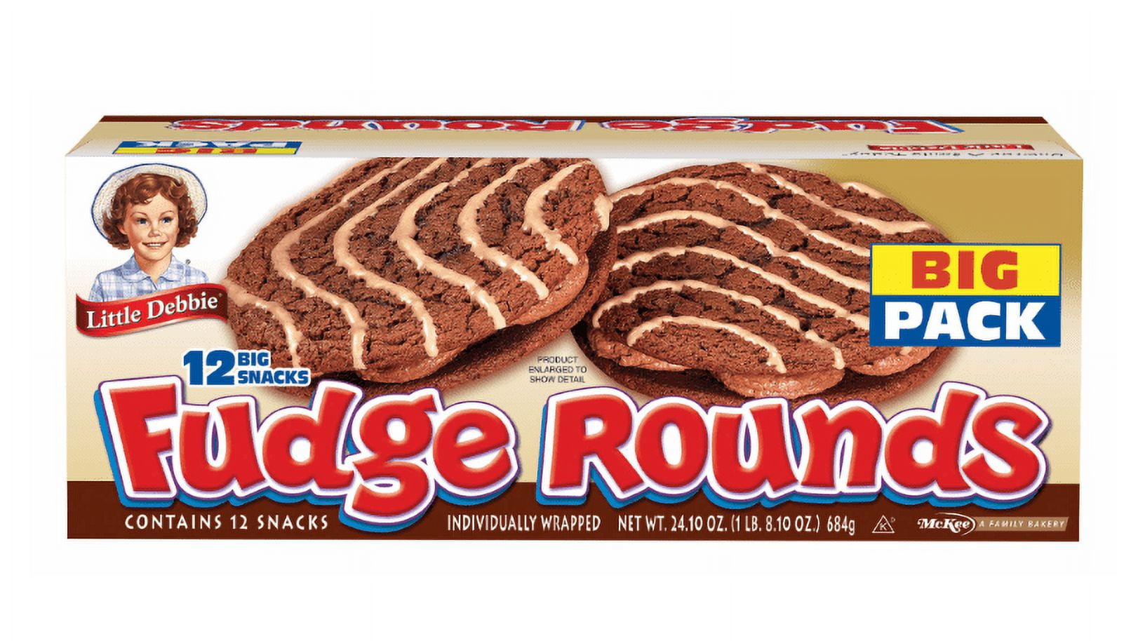 Little Debbie Chocolate Snack Fudge Rounds, 12 Pack/24.1 oz. - Walmart.com