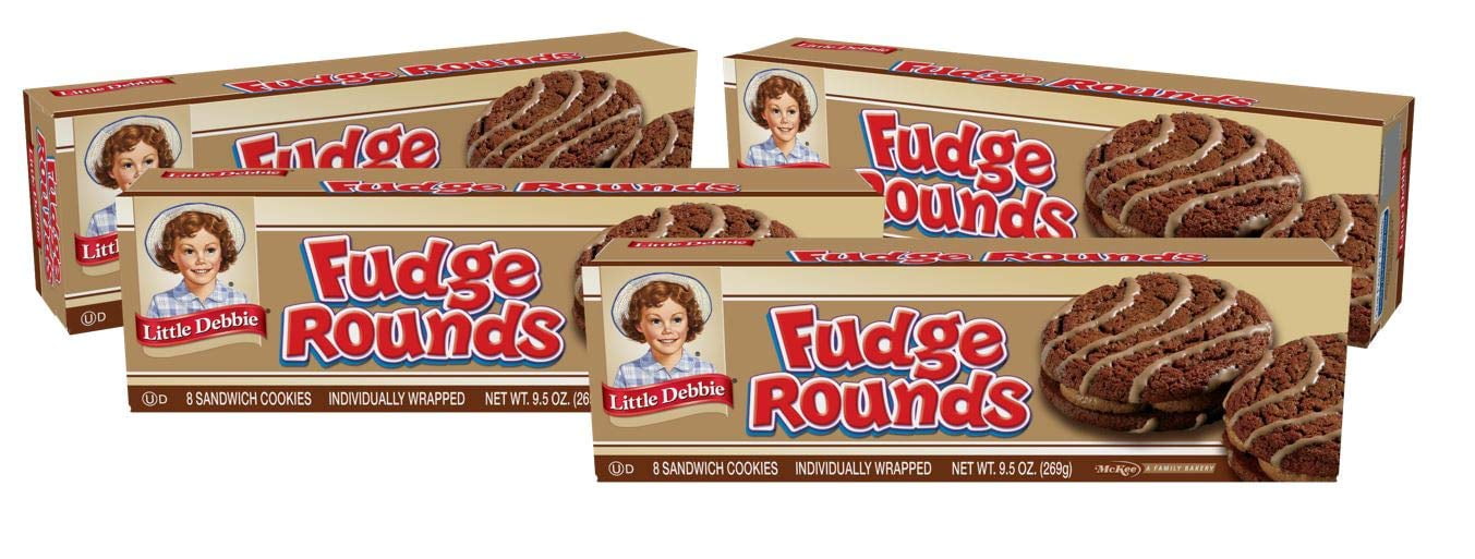 Little Debbie Fudge Rounds, 4 Boxes of 32 Individually Wrapped ...