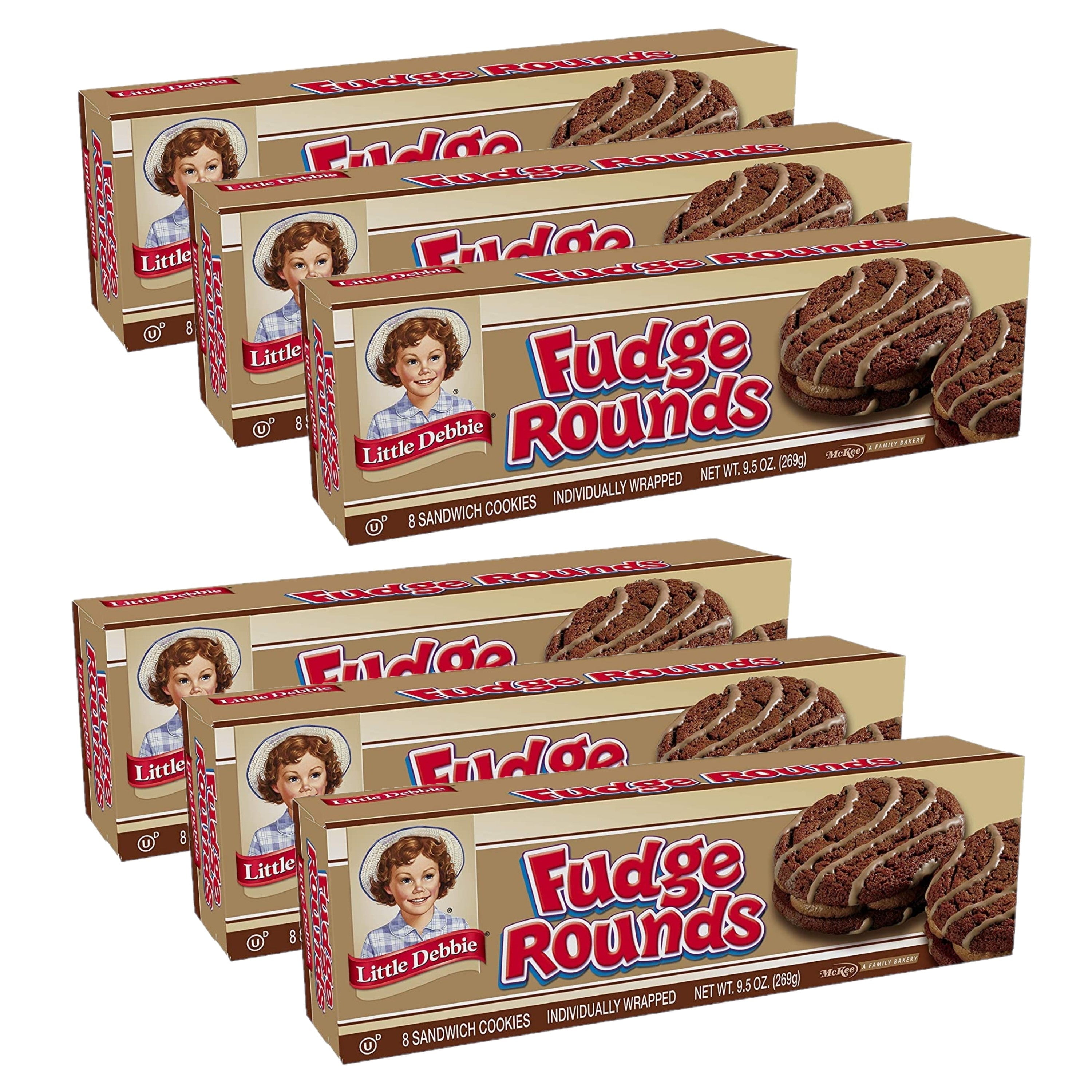 Little Debbie Fudge Rounds, 6 Boxes of 48 Individually Wrapped ...